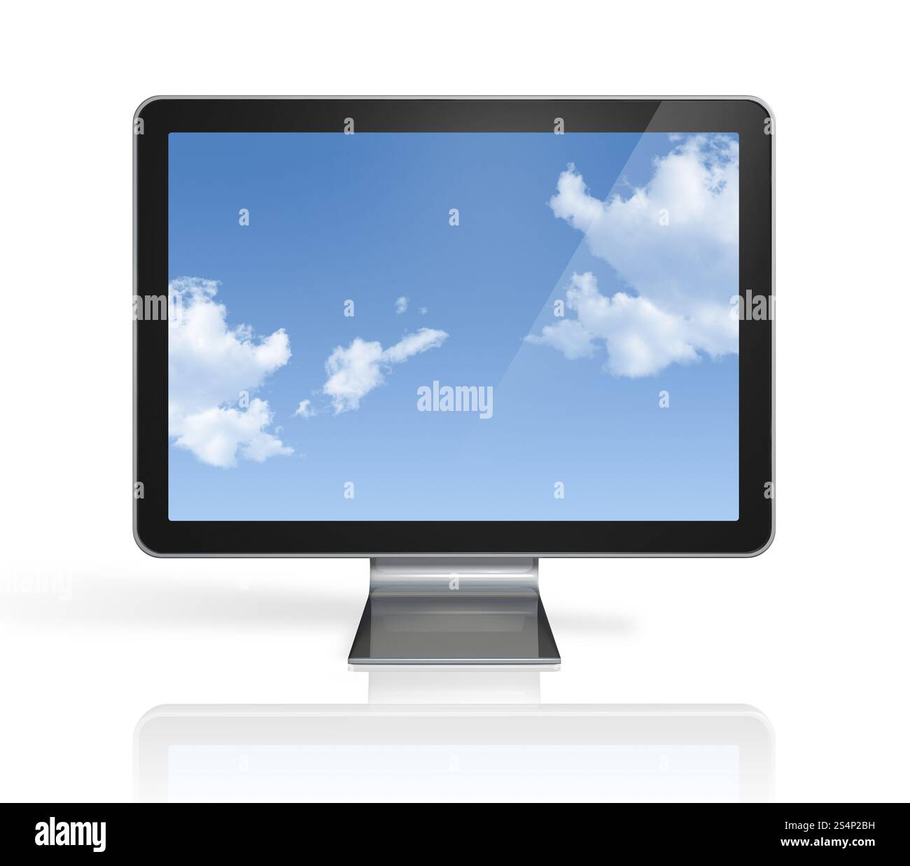 3D television, computer screen isolated on white with clipping path. 3D ...