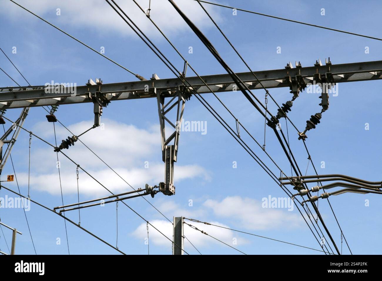train catenary and power line cables. catenary Stock Photo - Alamy