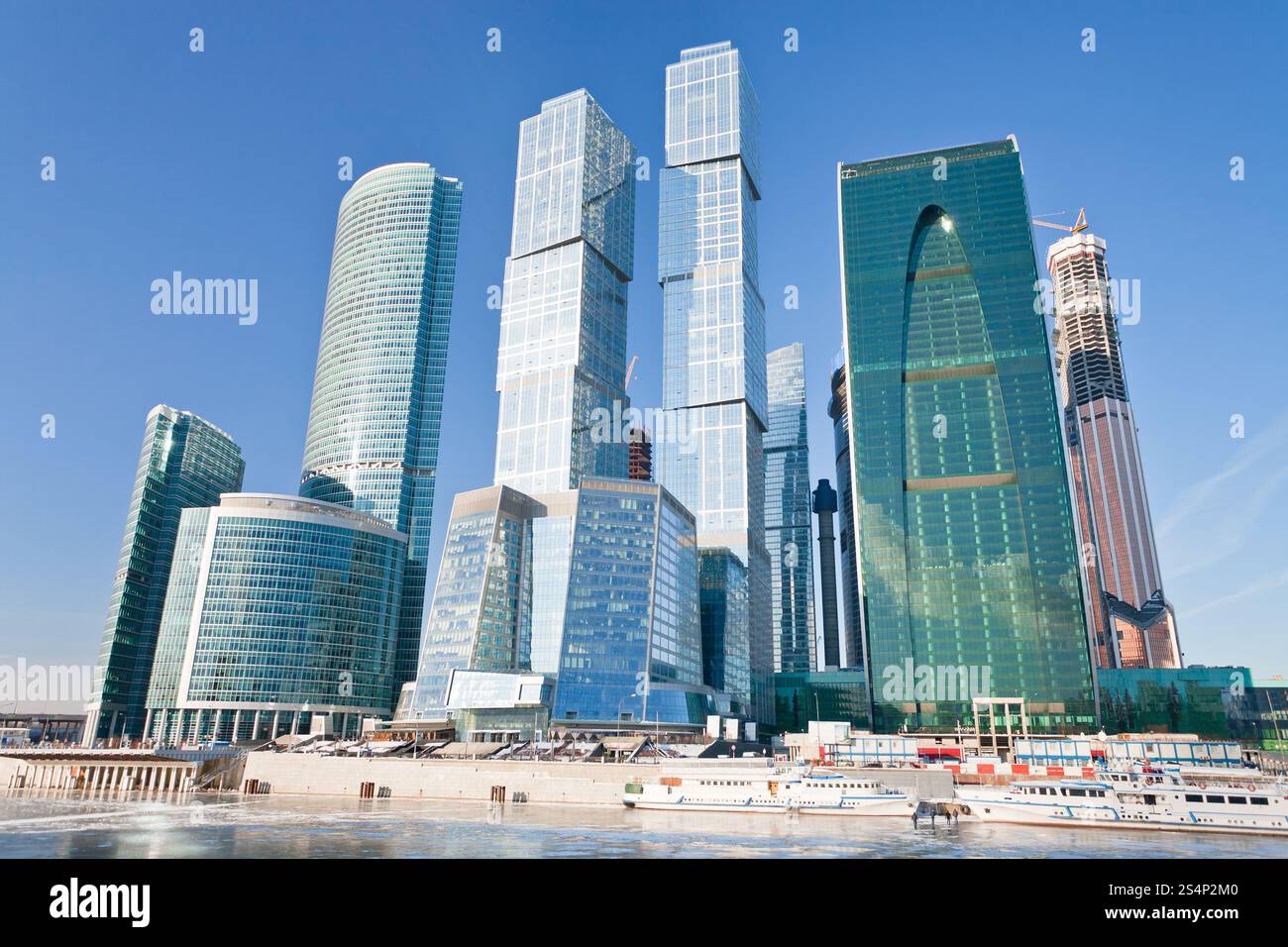 view on new Moscow City buildings in winter Stock Photo - Alamy