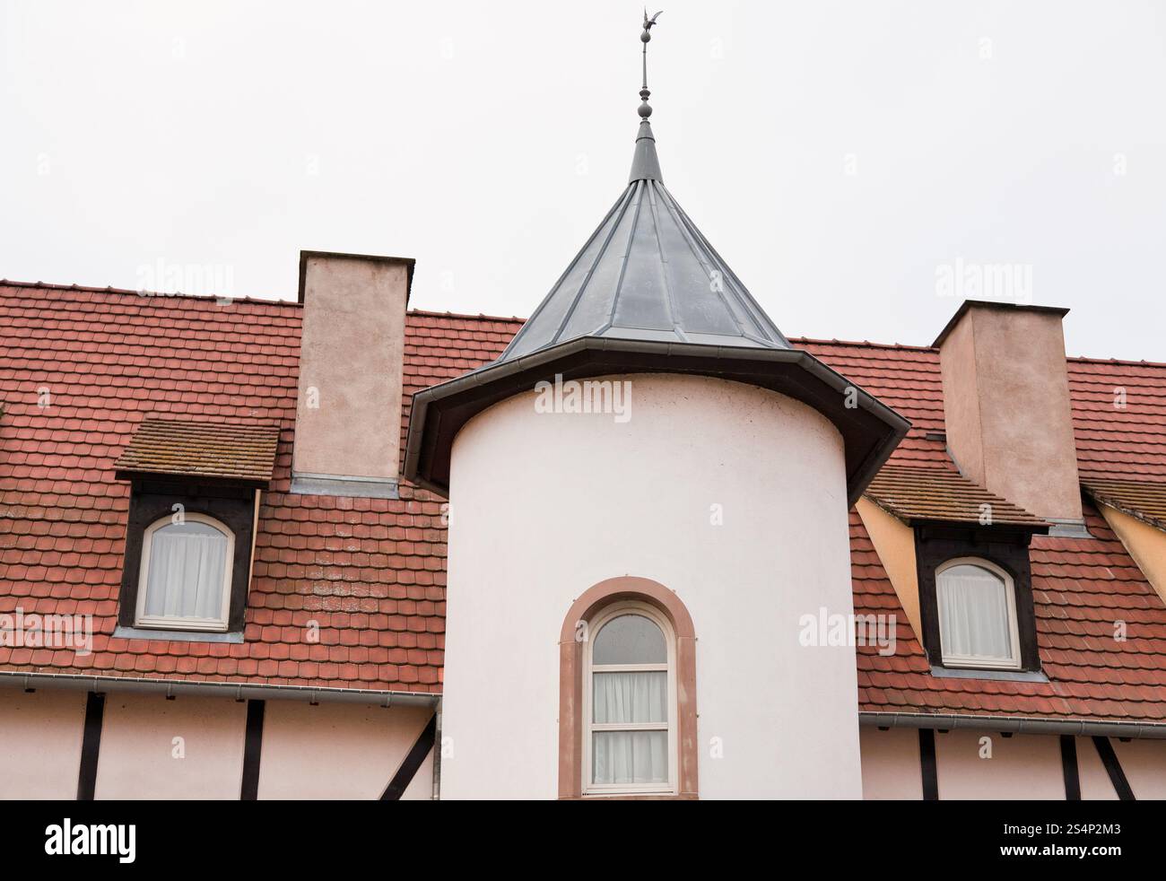 roof and tower of medieval house Stock Photo - Alamy