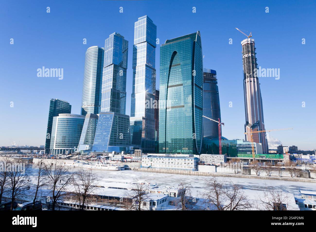 view on new Moscow City buildings in winter Stock Photo - Alamy