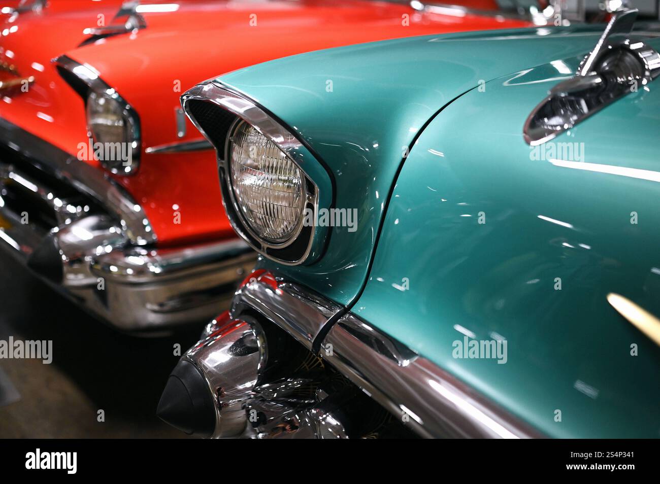 Detail of a classic car at Petersen Automotive Museum on Wilshire ...