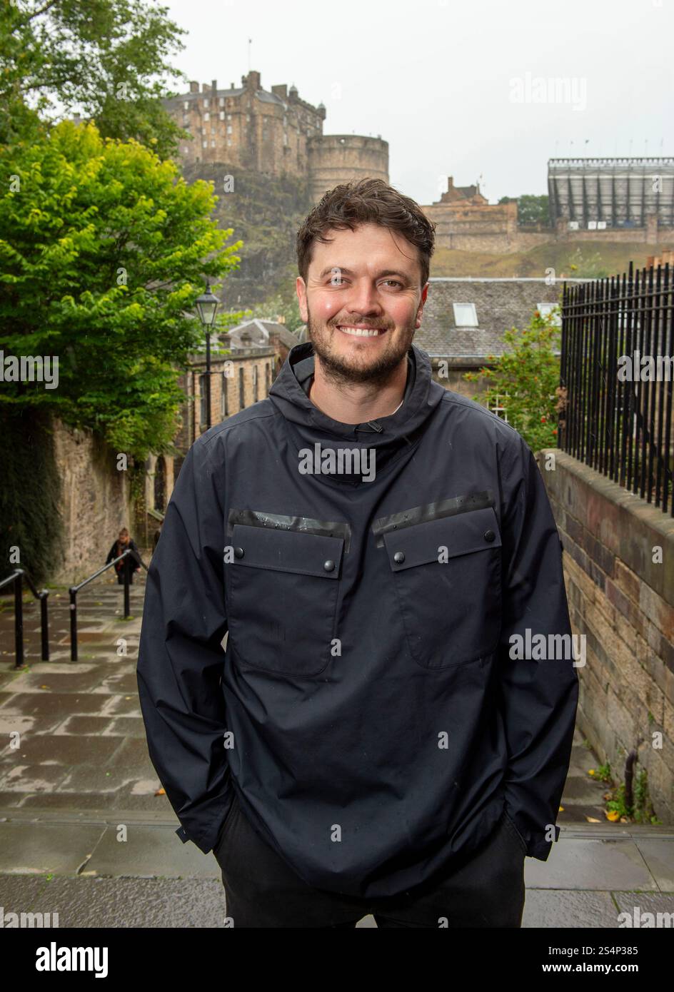 August 15th 2024: Actor Kerr Logan portrait, Vennel steps, Edinburgh ...