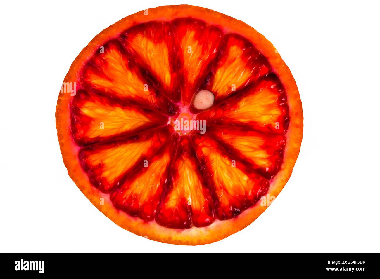 slice blood orange isolated on white Stock Photo - Alamy