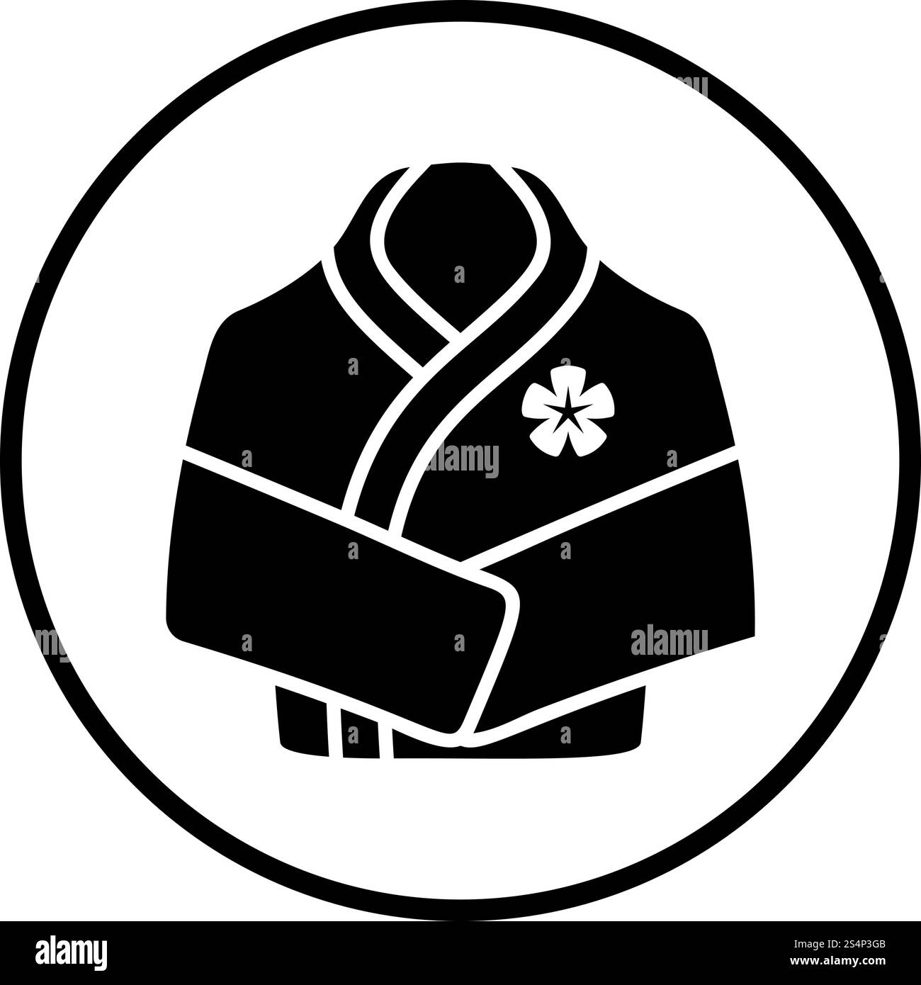 Spa Bathrobe Icon. Thin Circle Stencil Design. Vector Illustration ...