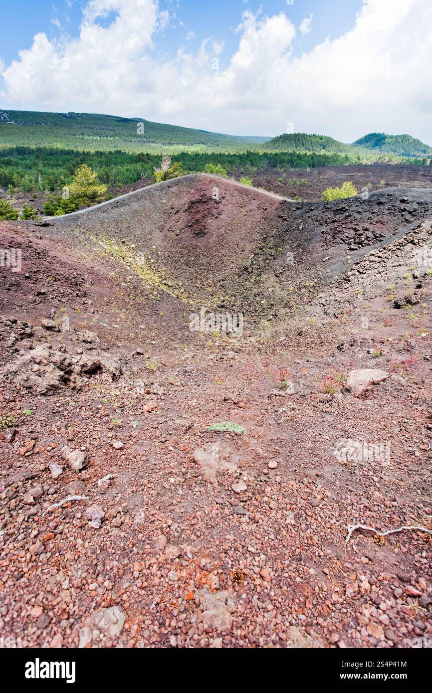 old volcano crater on Etna, Sicily, Italy Stock Photo - Alamy