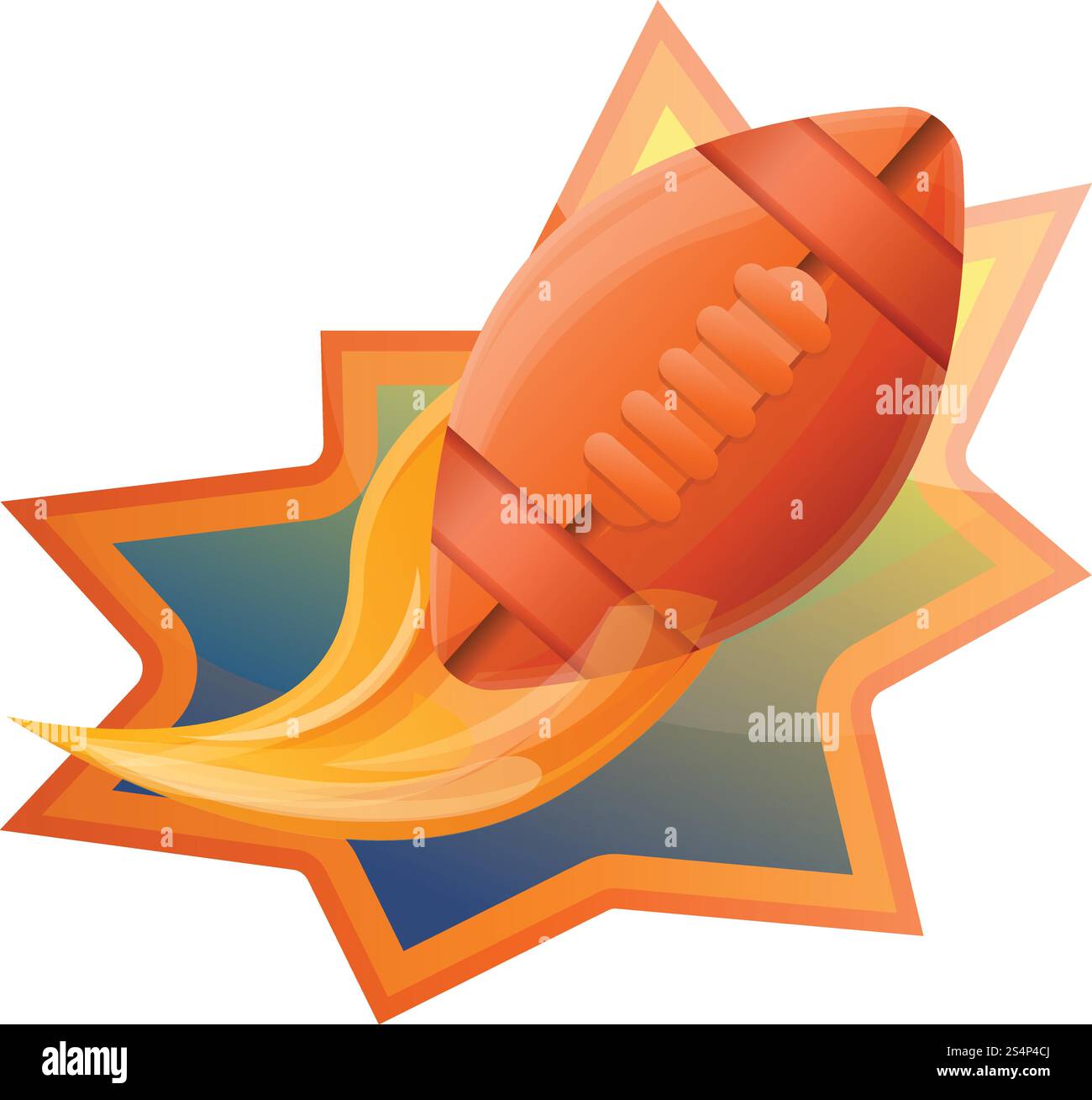 American football fireball logo. Cartoon of american football fireball ...