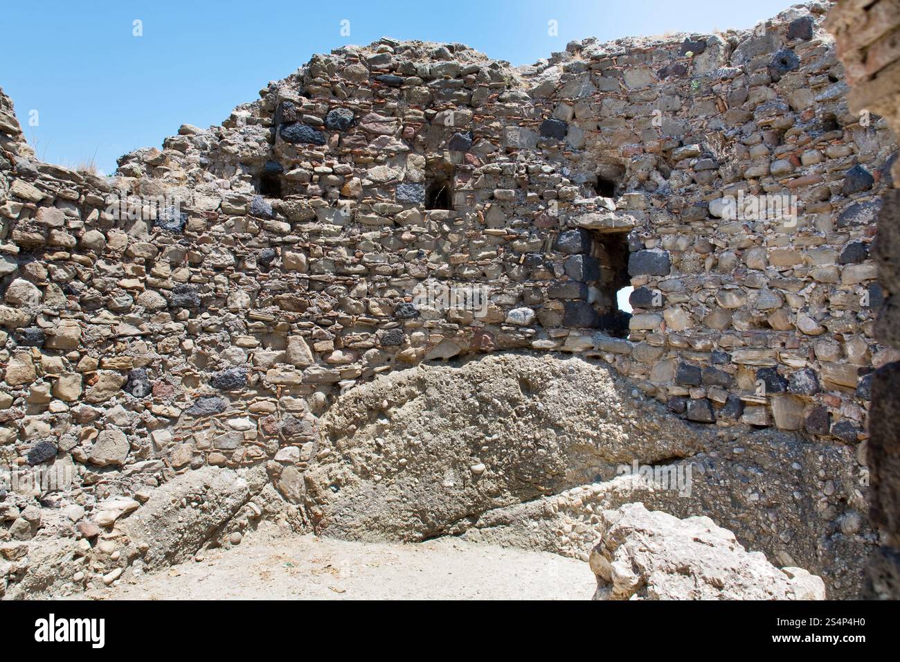 wall of ancient norman castle in Calatabiano, Sicily Stock Photo - Alamy