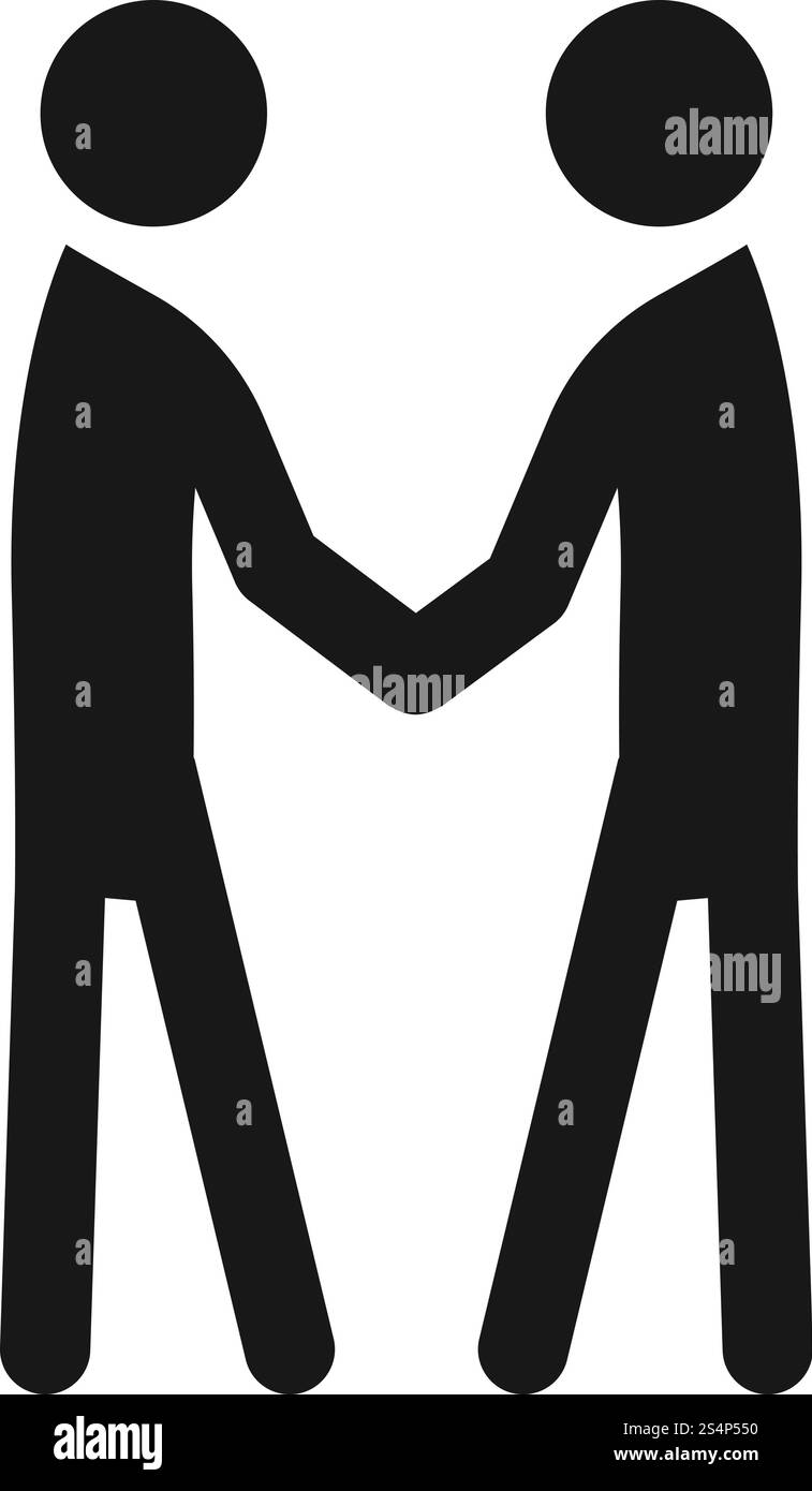 People handshake icon. Simple illustration of people handshake vector ...