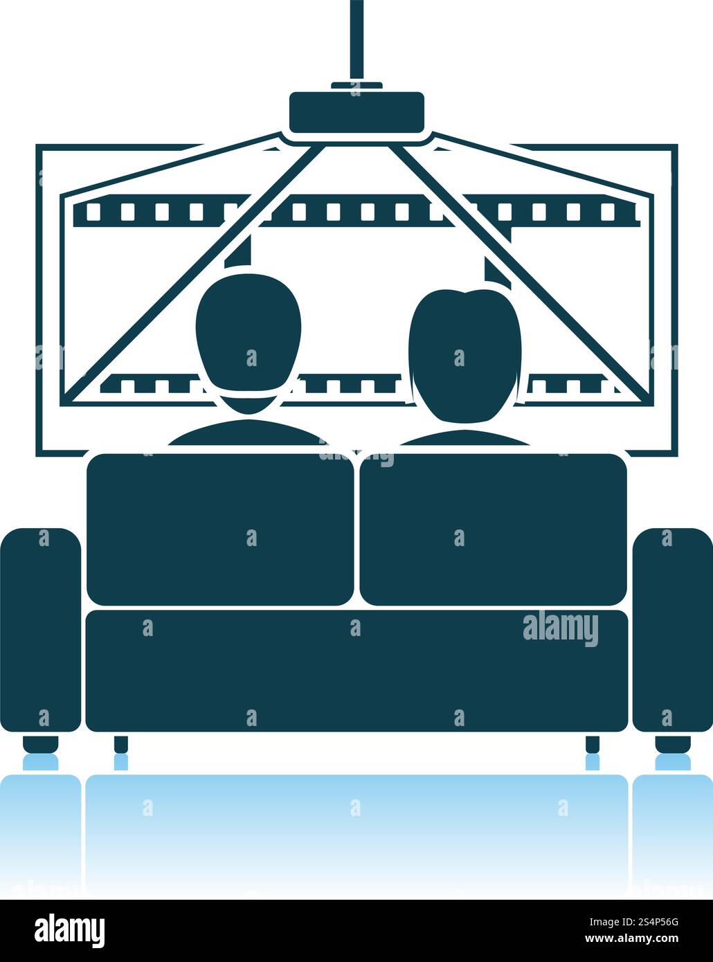 Cinema Sofa Icon. Shadow Reflection Design. Vector Illustration Stock ...