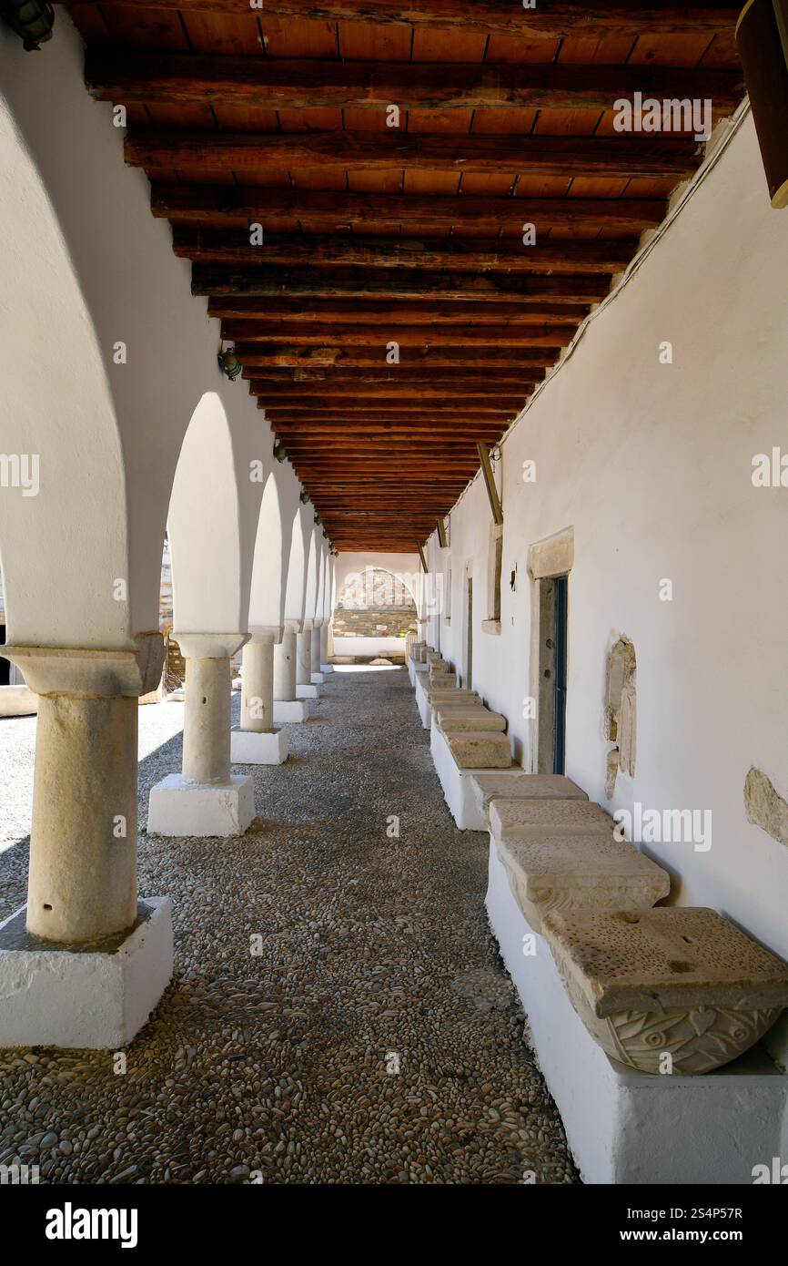 Paros Island, Greece - September 17, 2024: Portico in courtyard of ...