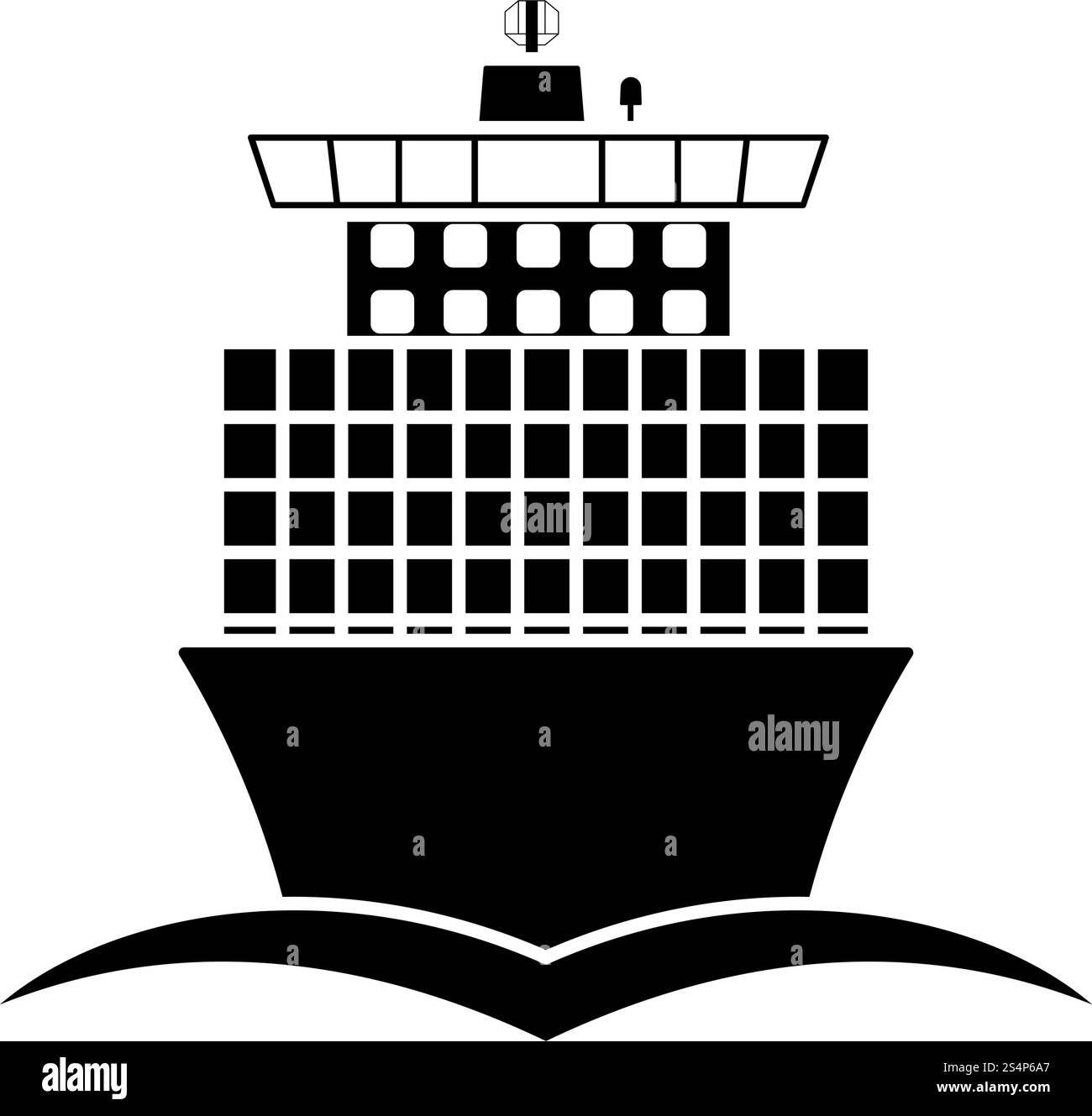 Container ship on ocean Black and White Stock Photos & Images - Alamy