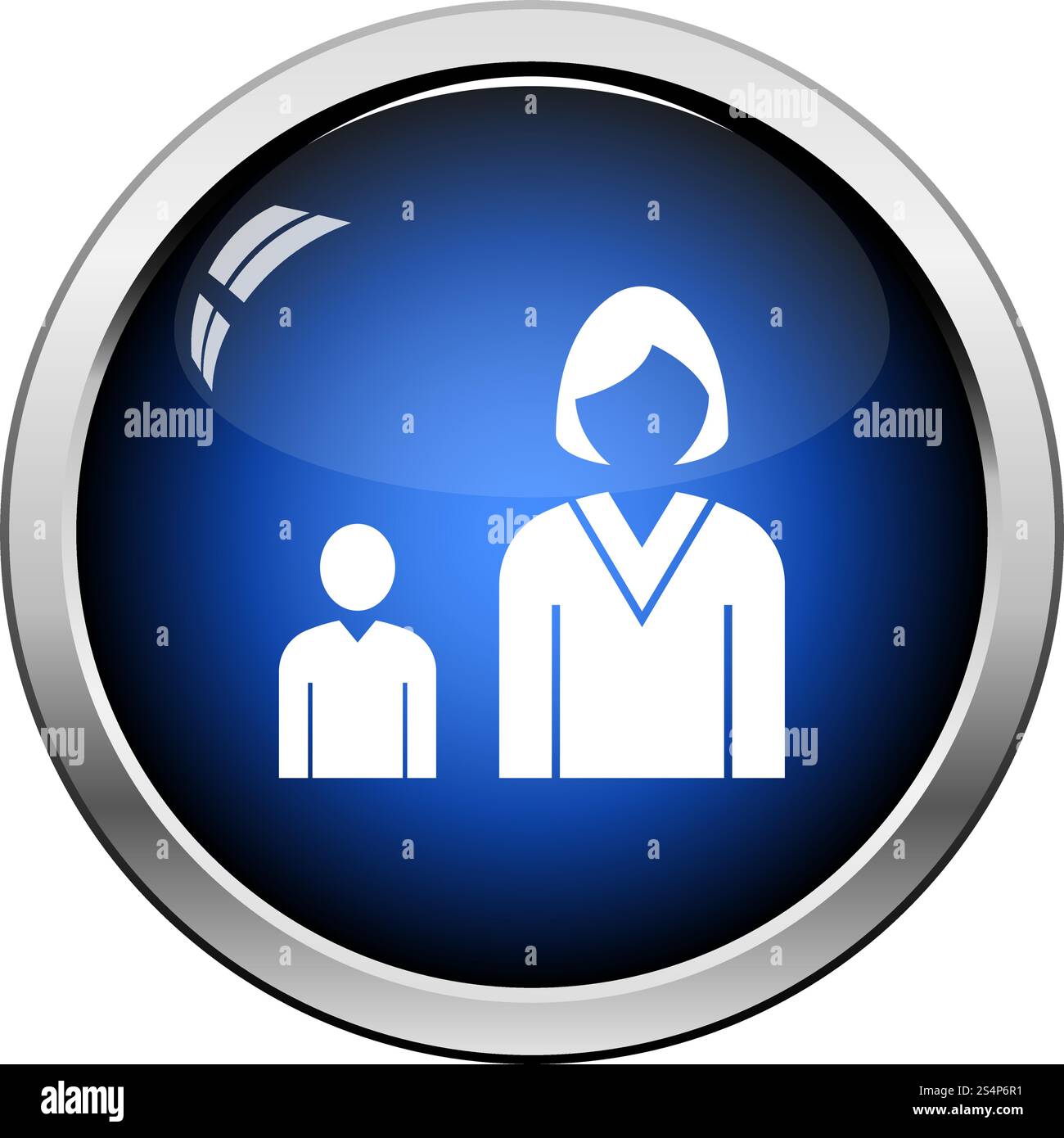 Lady Boss With Subordinate Icon. Glossy Button Design. Vector ...