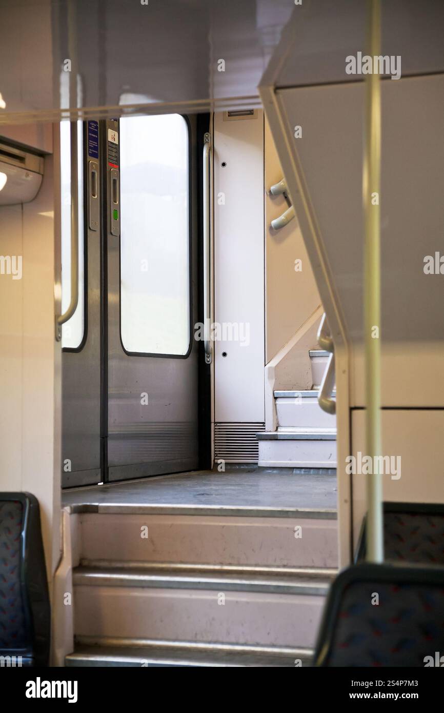 steps in double-decker french train Stock Photo - Alamy