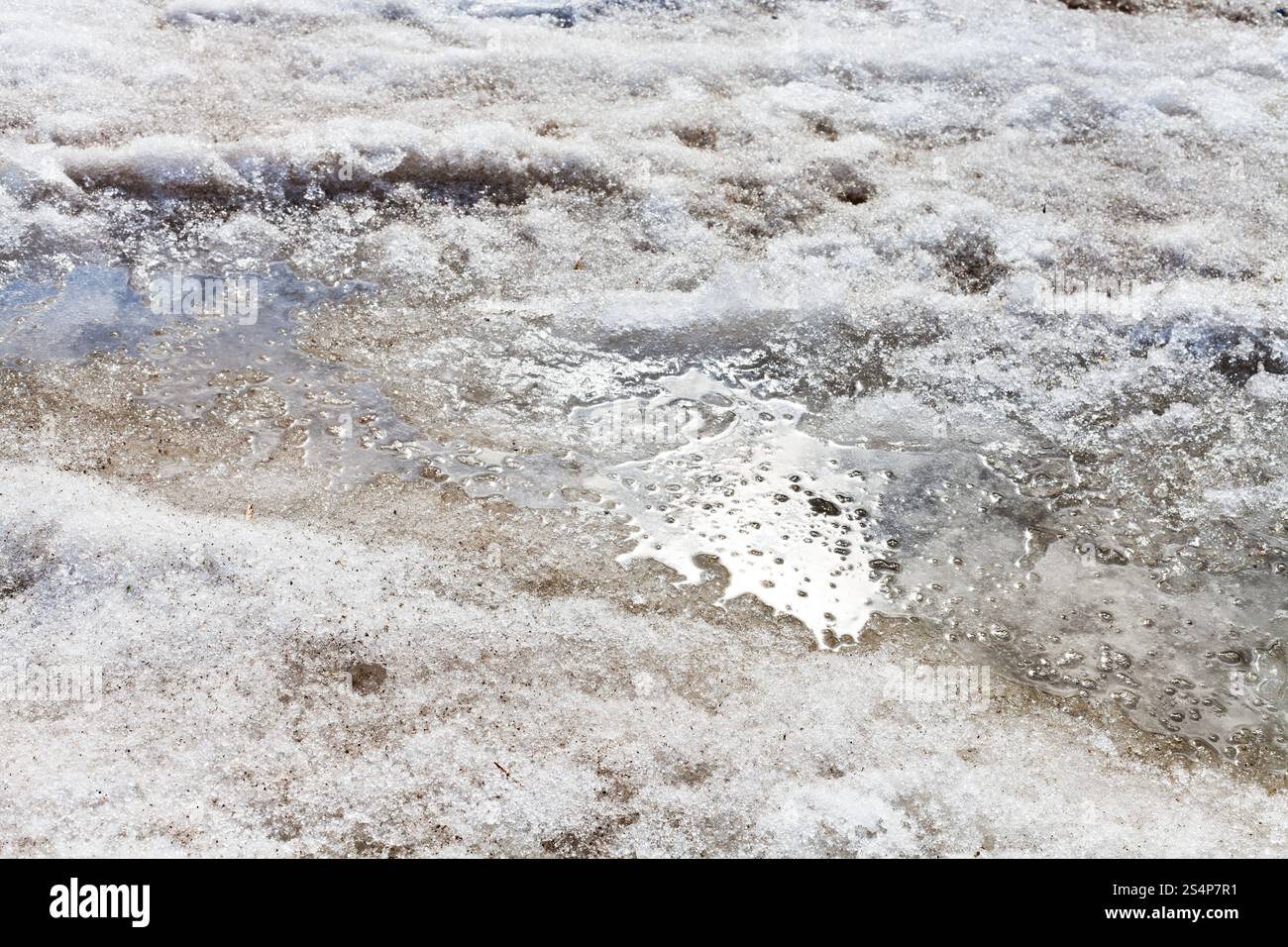 Puddle from melting snow hi-res stock photography and images - Alamy
