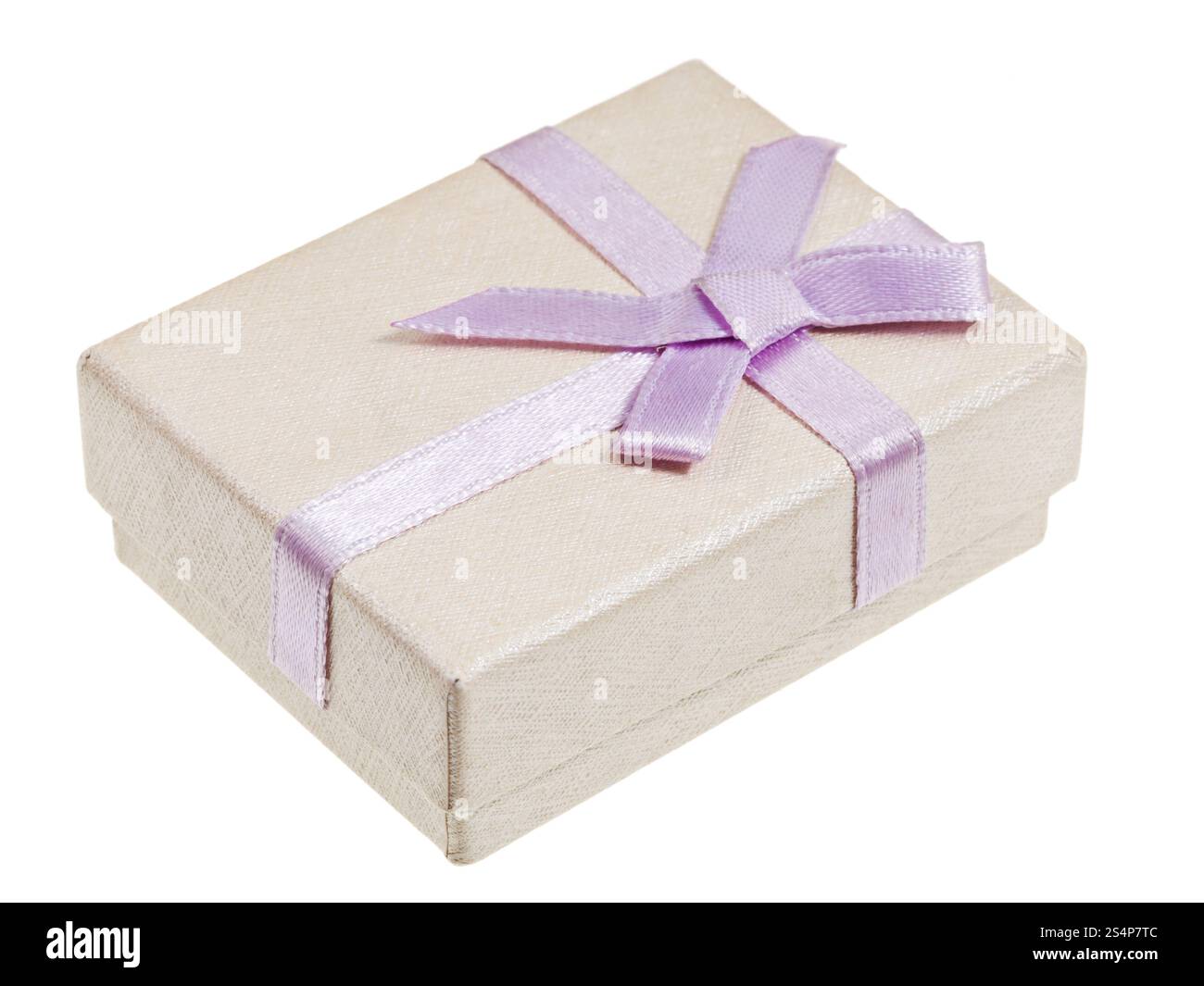 small gift box with lilac bow isolated on white background Stock Photo ...