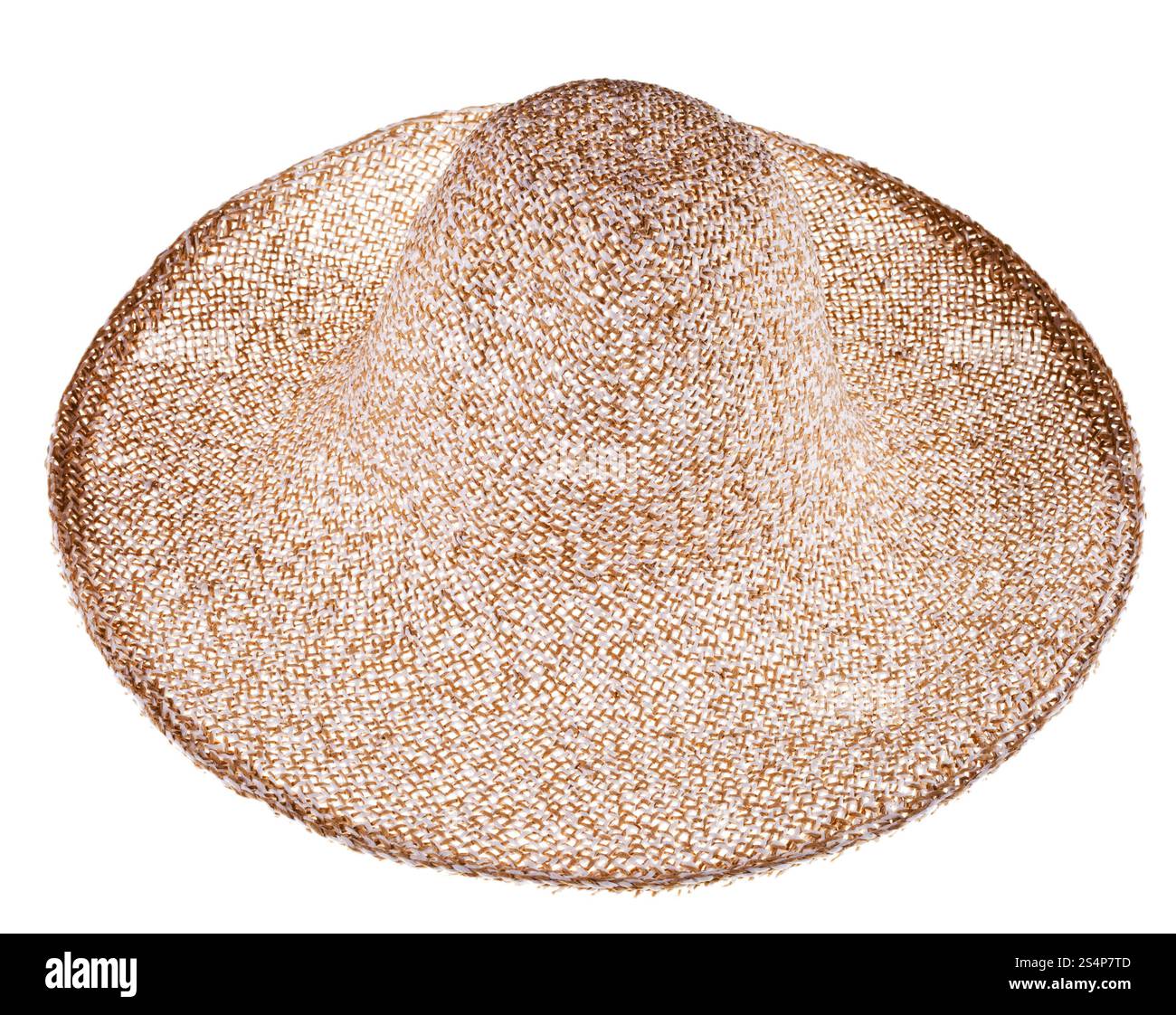 simple summer straw broad-brim hat isolated on white background Stock ...