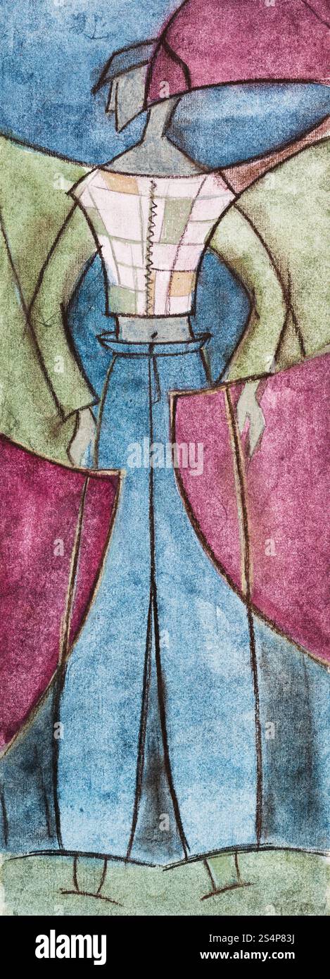 model of woman clothing - urban woman in demi-season clothing - blue ...