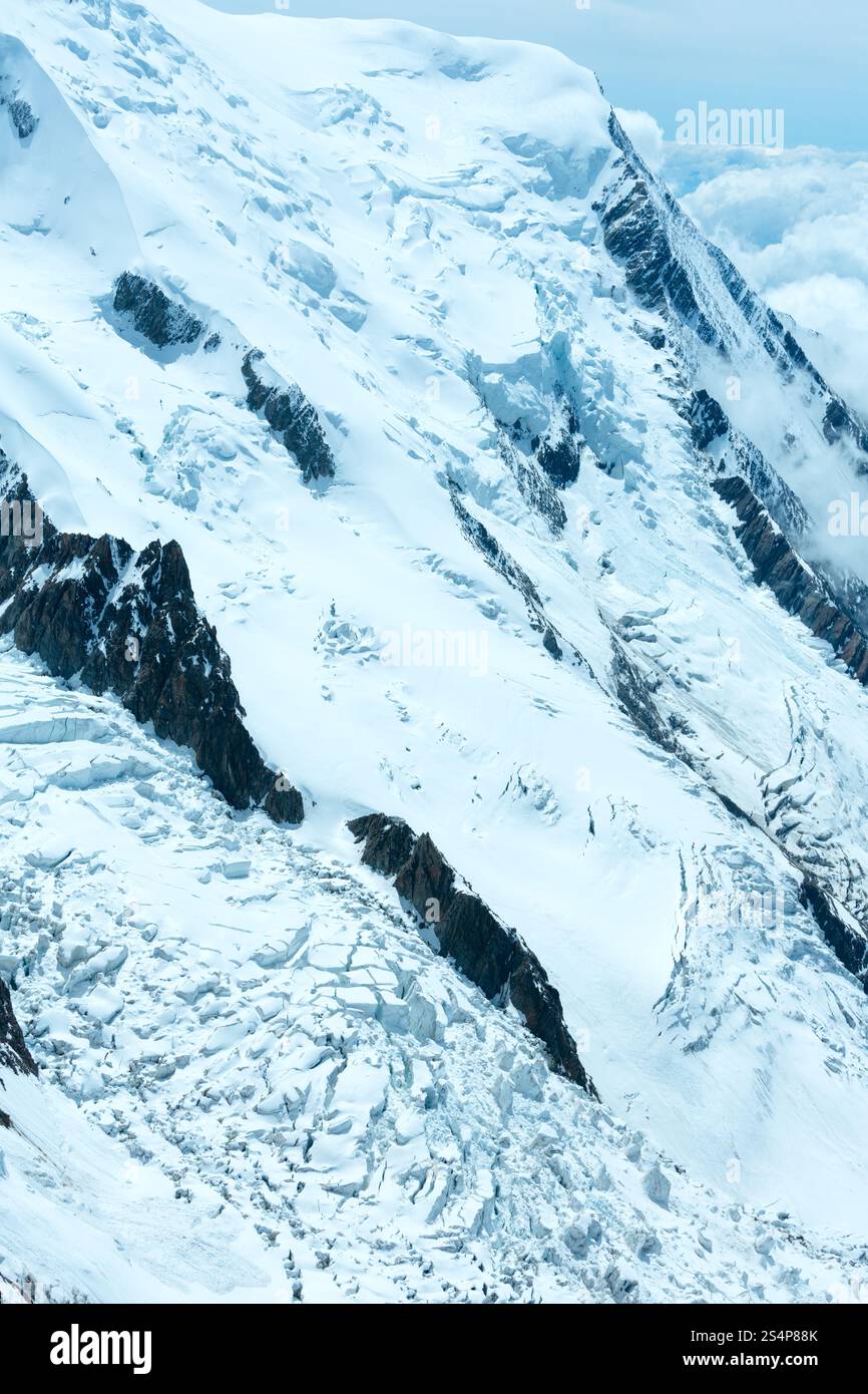 Mont Blanc mountain massif summer landscape (view from Aiguille du Midi Mount, France Stock ...