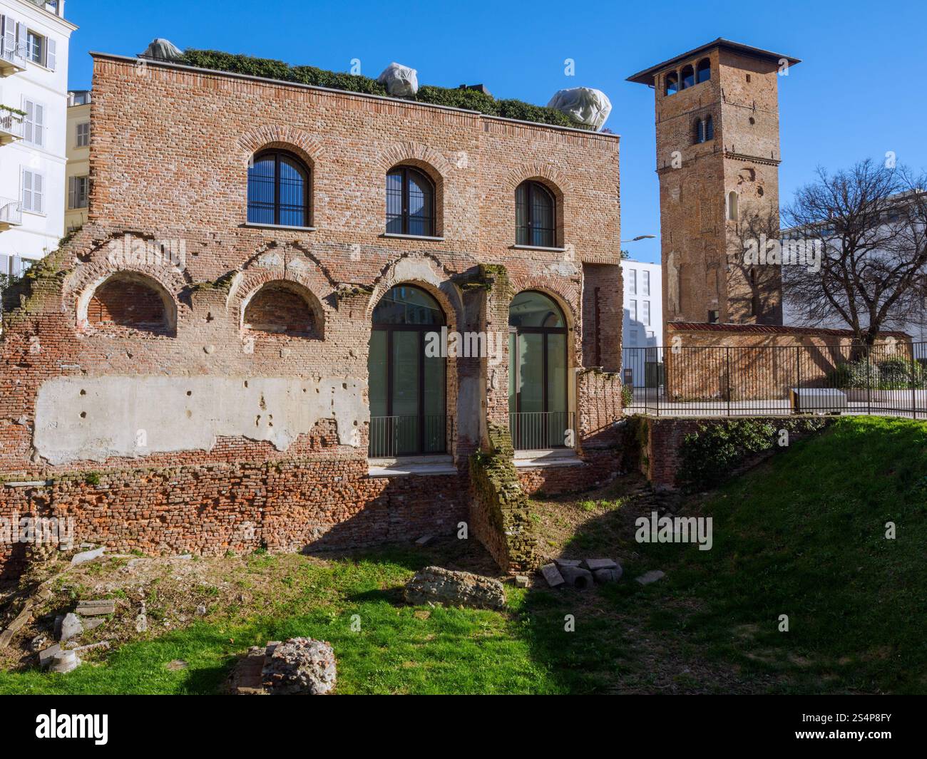 Piazza Tomasi di Lampedusa, historic square of Milan, Lombardy, Italy ...