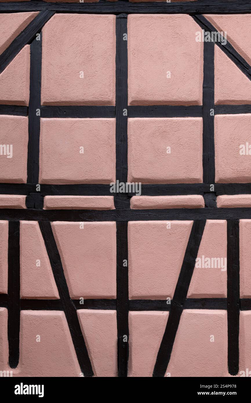 Traditional half-timbered wall background of Alsatian house with ...