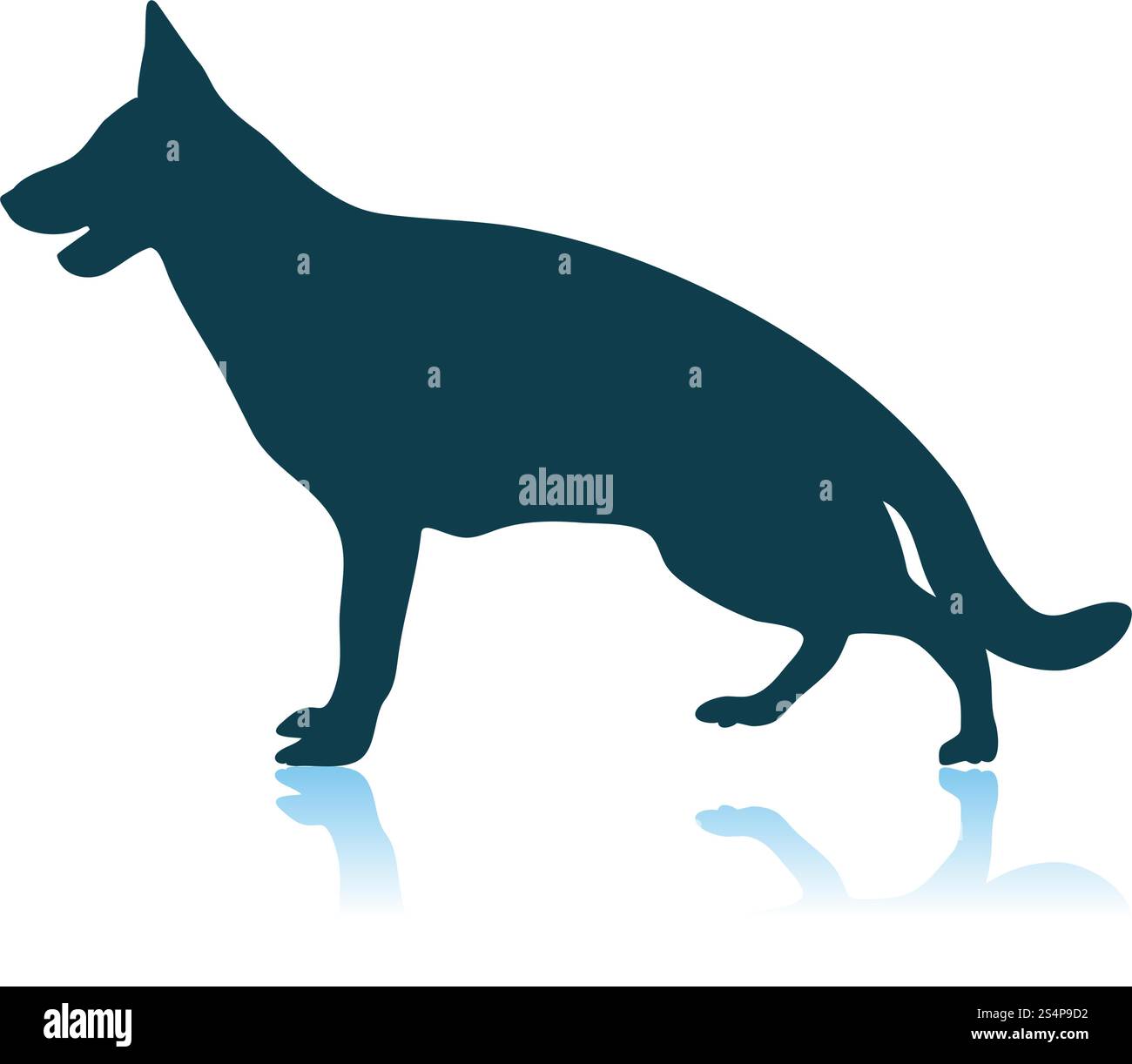 German Shepherd Icon. Shadow Reflection Design. Vector Illustration ...
