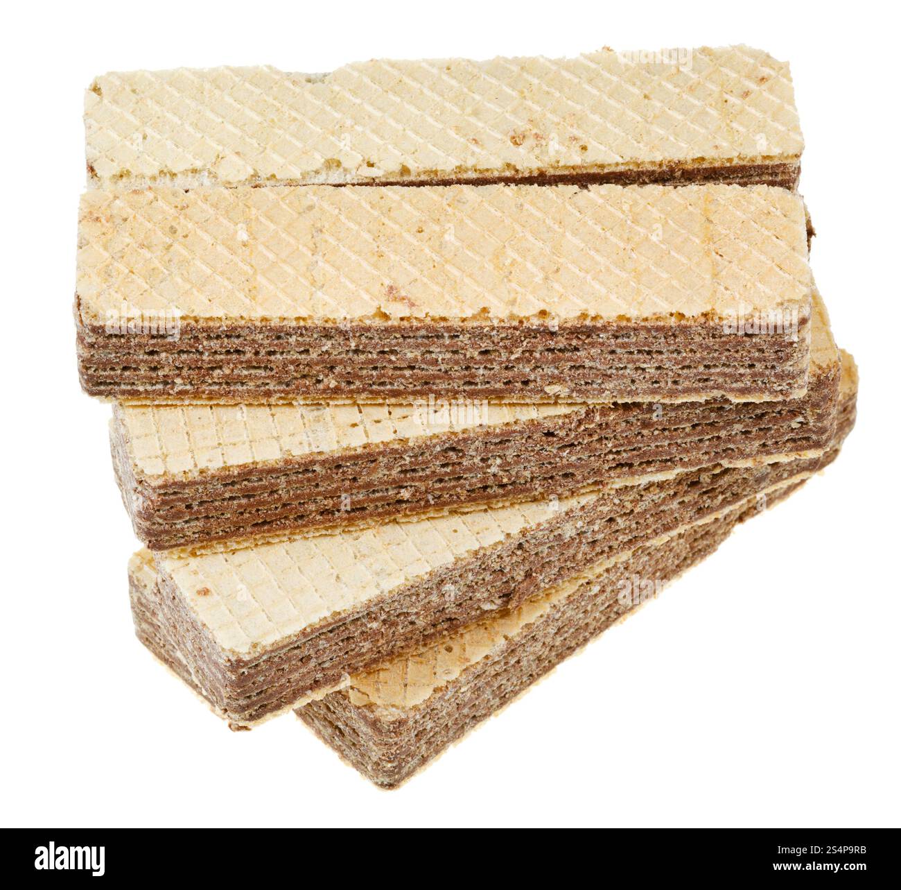 wafers with chocolate filling isolated on white background Stock Photo ...