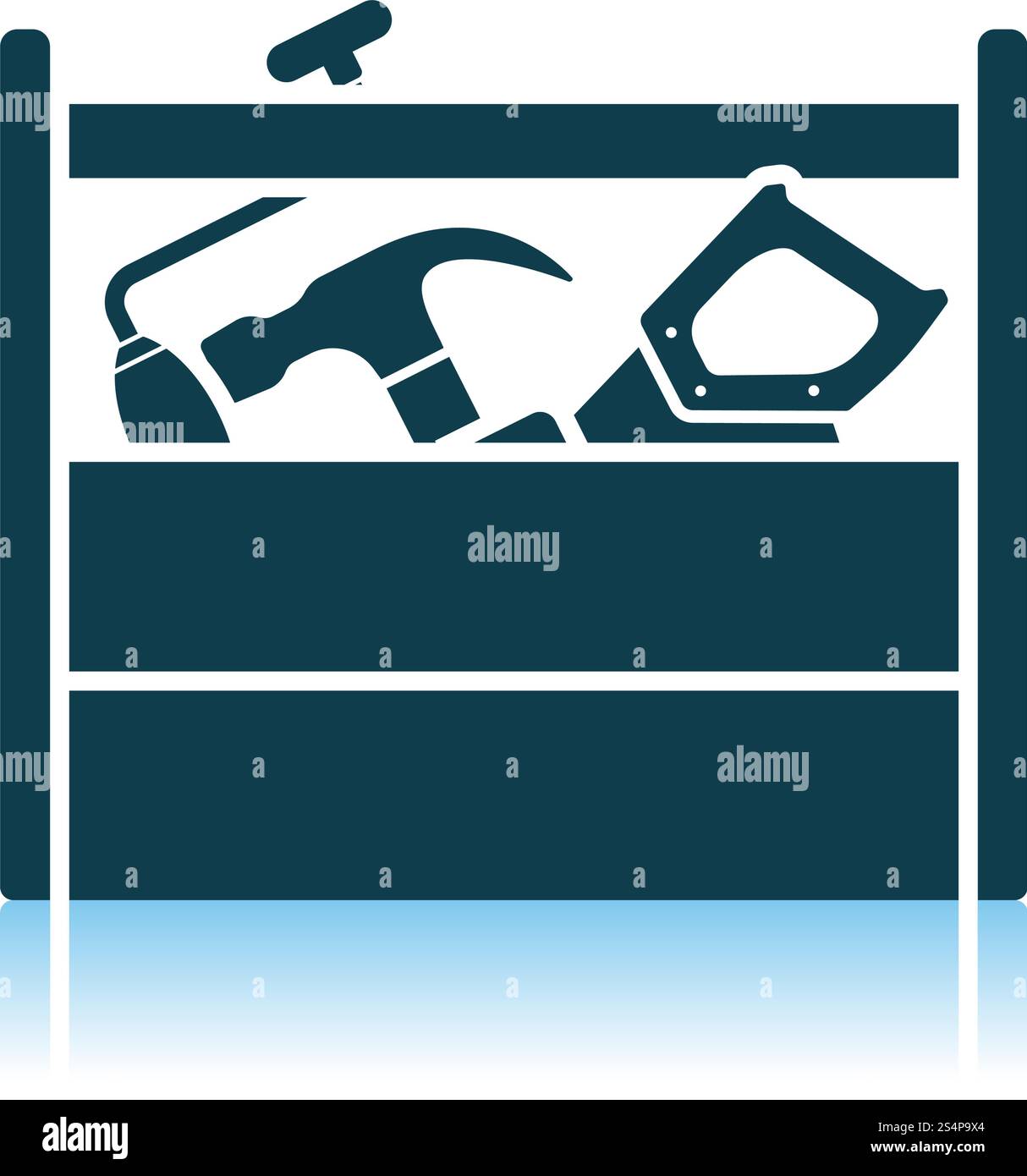 Retro Tool Box Icon. Shadow Reflection Design. Vector Illustration ...
