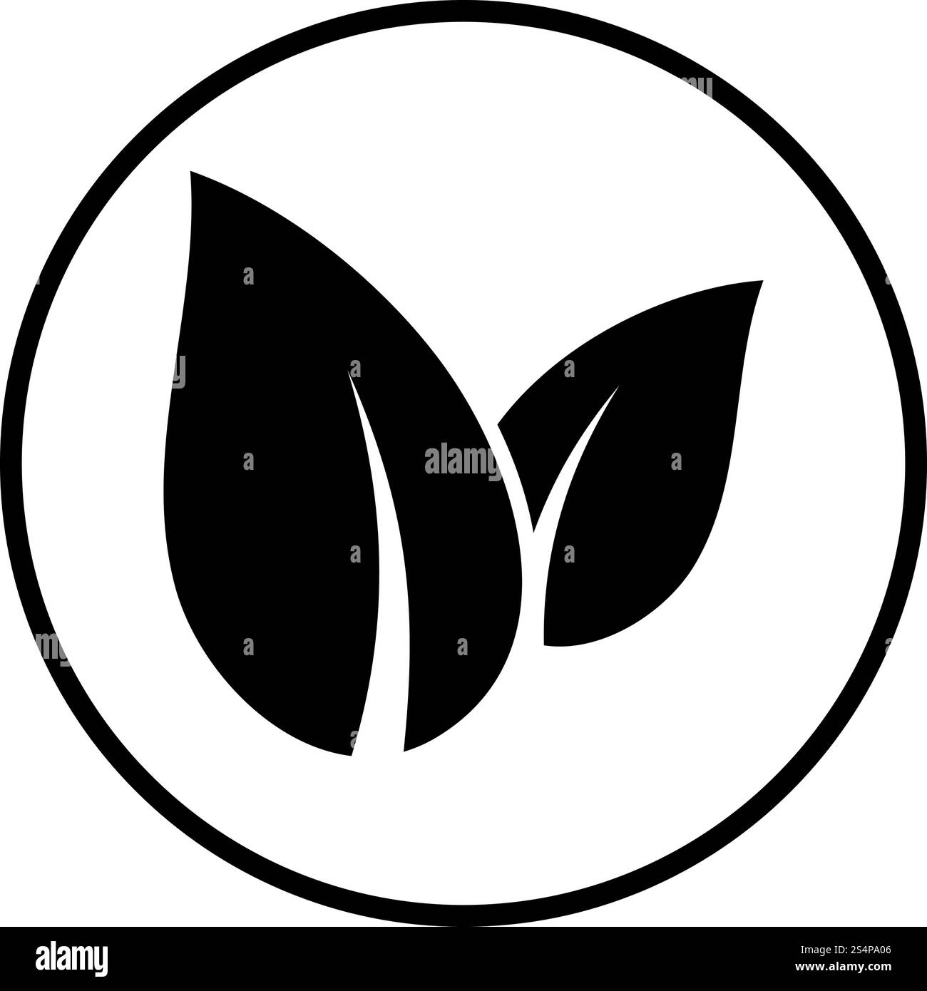 Spa Leaves Icon. Thin Circle Stencil Design. Vector Illustration Stock ...