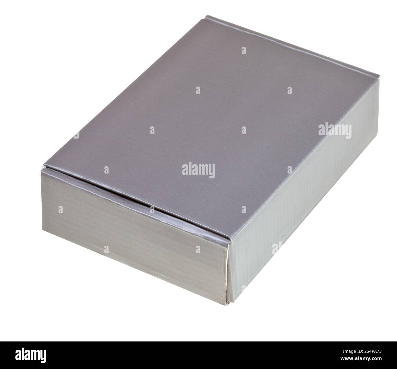 grey cardboard box isolated on white background Stock Photo - Alamy