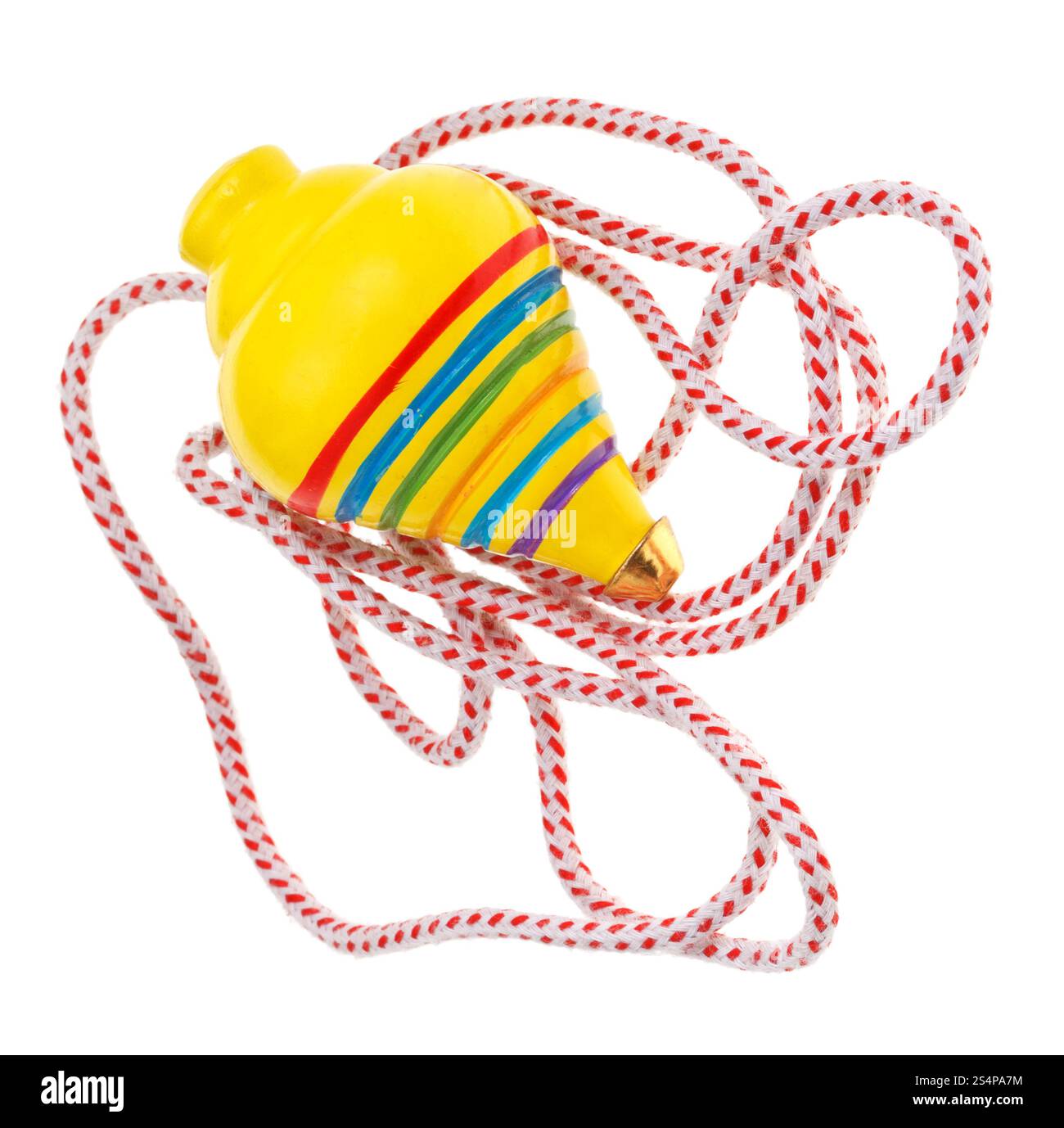 traditional whipping toy - trompo isolated on white background Stock ...
