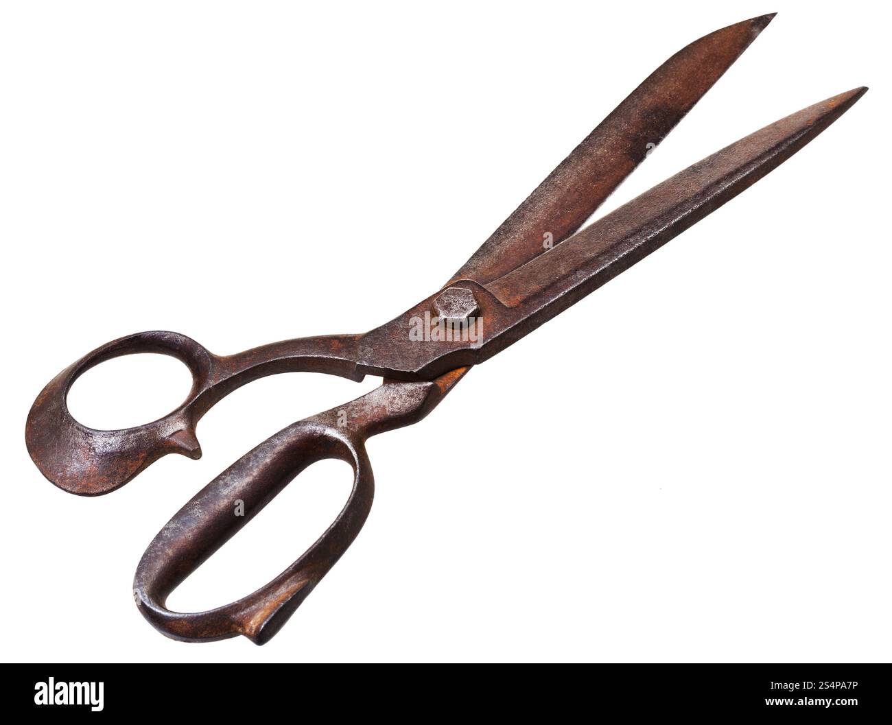 rusty tailor shears isolated on white background Stock Photo - Alamy