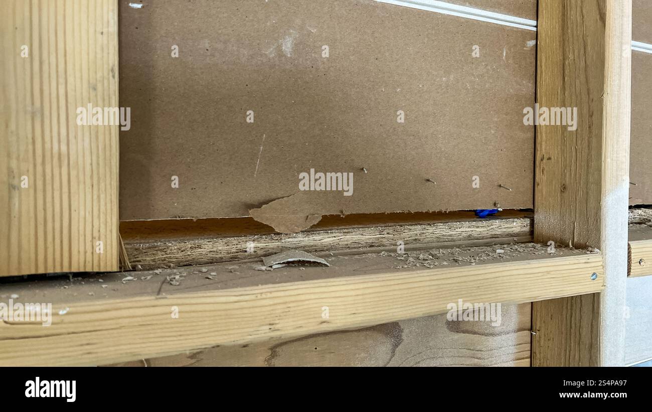 Exposed Framing and Drywall Detail in New Construction Stock Photo - Alamy