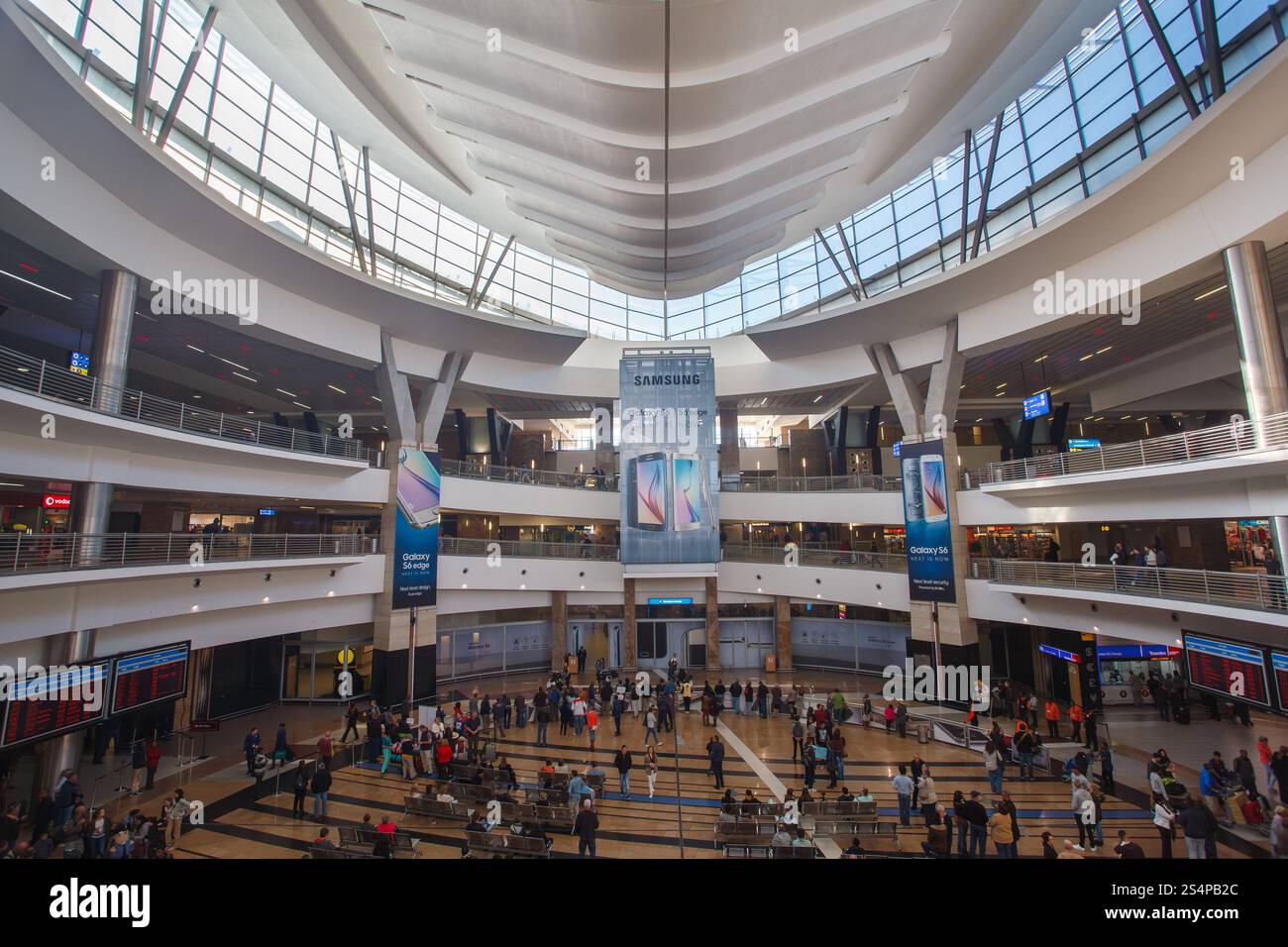 The O R Tambo international airport main hall in Johannesburg, Gauteng ...