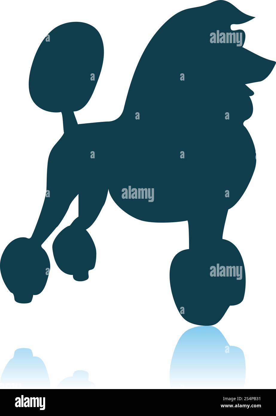 Poodle Icon. Shadow Reflection Design. Vector Illustration Stock Vector ...
