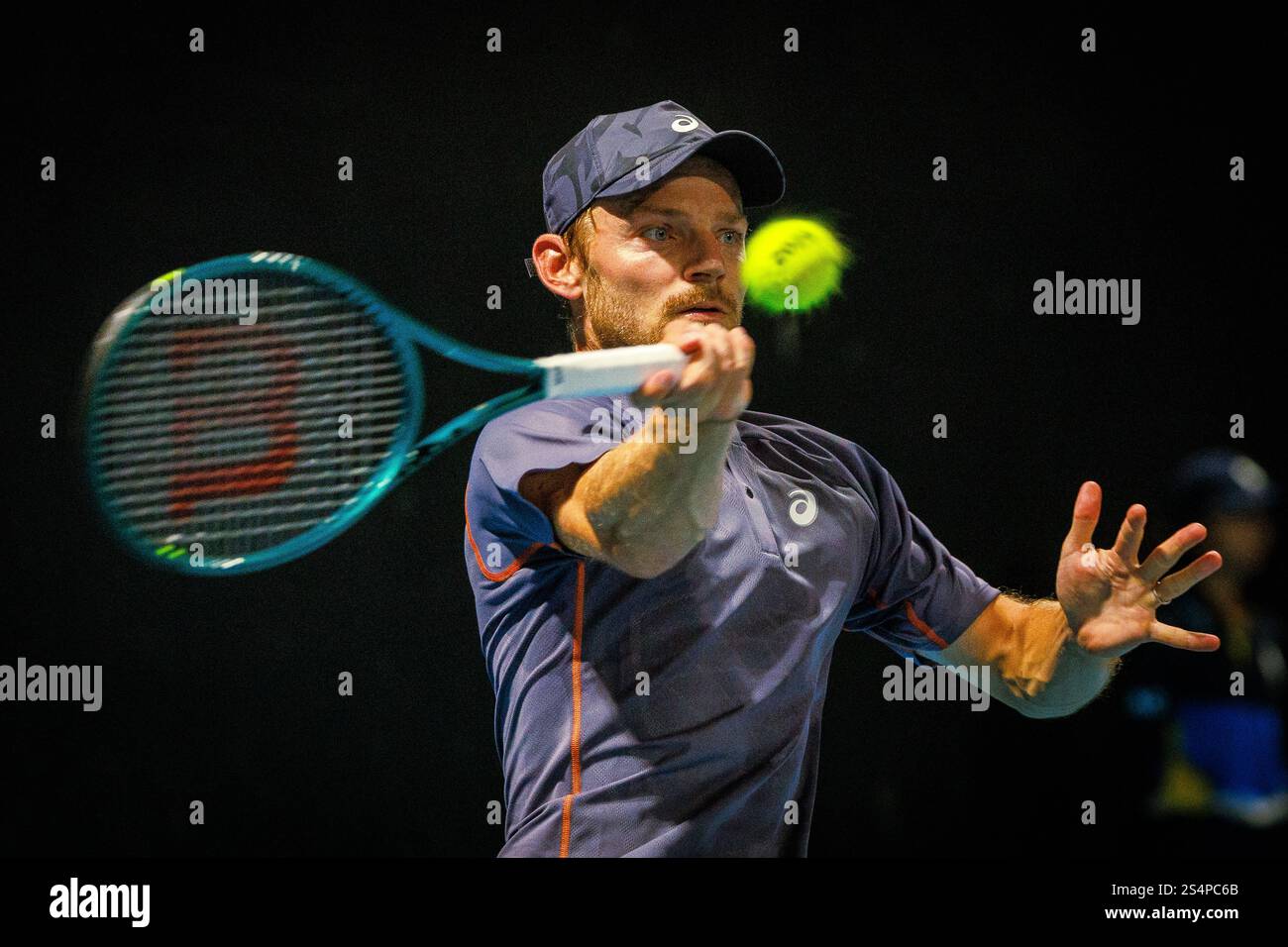 Melbourne, Australia. 13th Jan, 2025. Belgian David Goffin pictured in ...