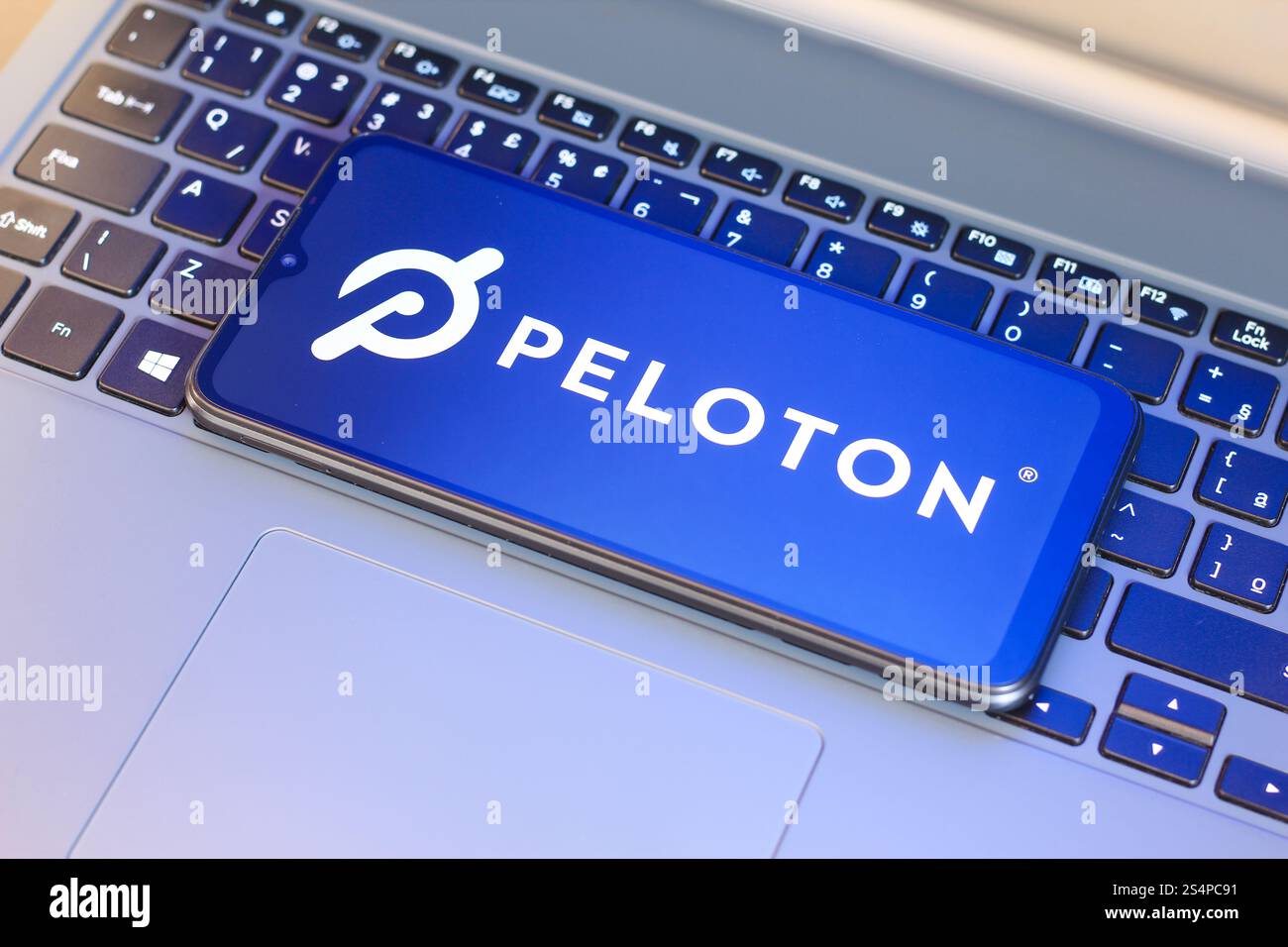 Canada. 13th Jan, 2025. In this photo illustration, the Peloton Interactive logo is seen ...