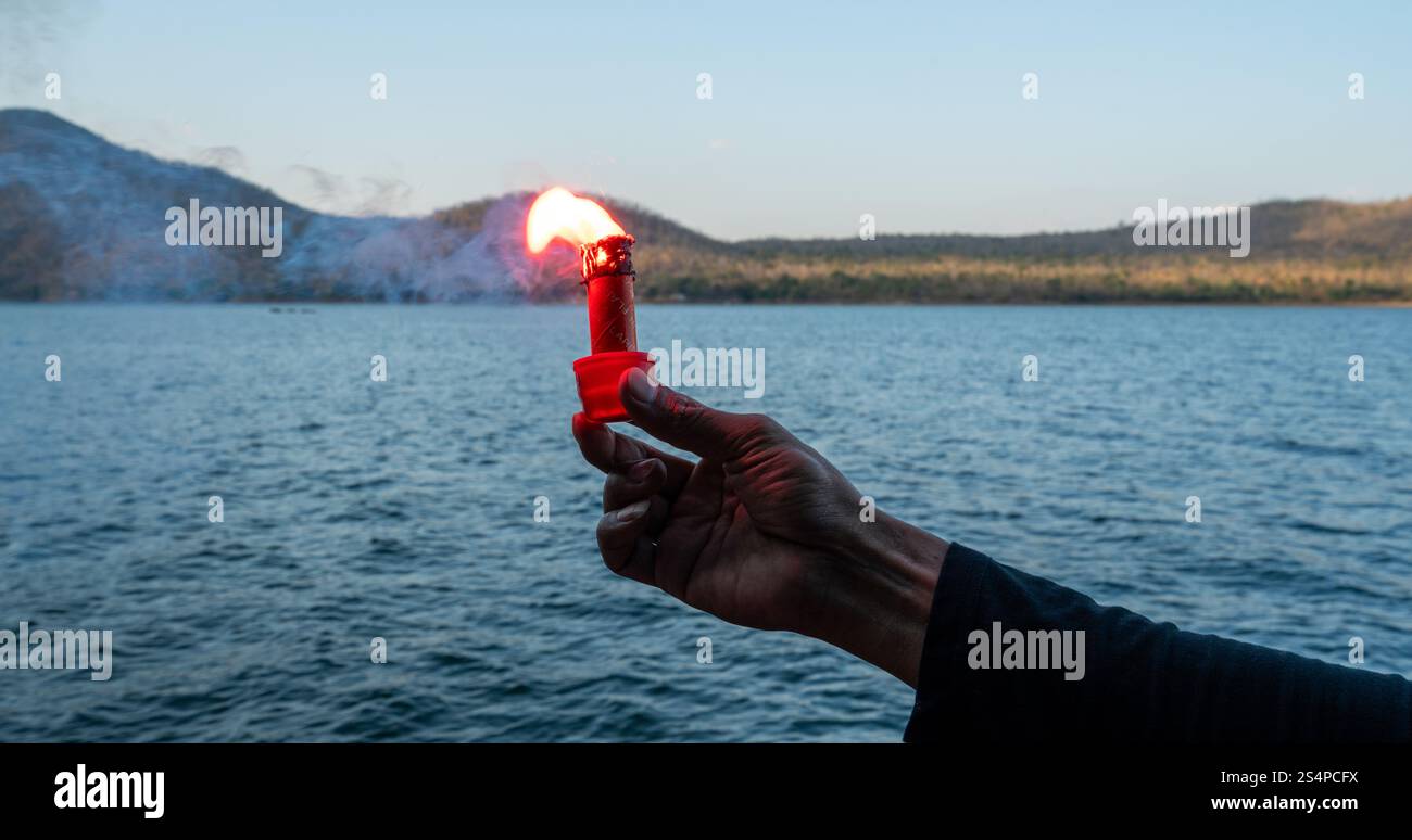 Flares Warnings Emergency Flares Fireworks Stock Photo - Alamy