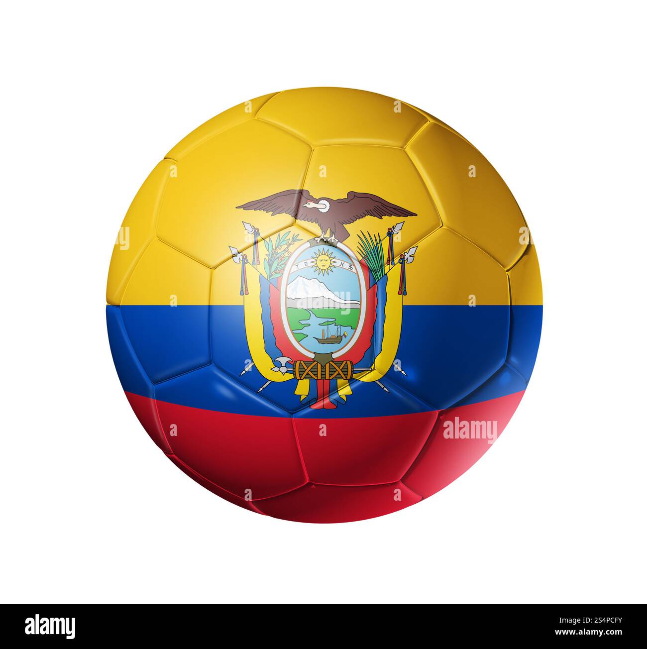 3D soccer ball with Ecuador team flag, world football cup Brazil 2014 ...