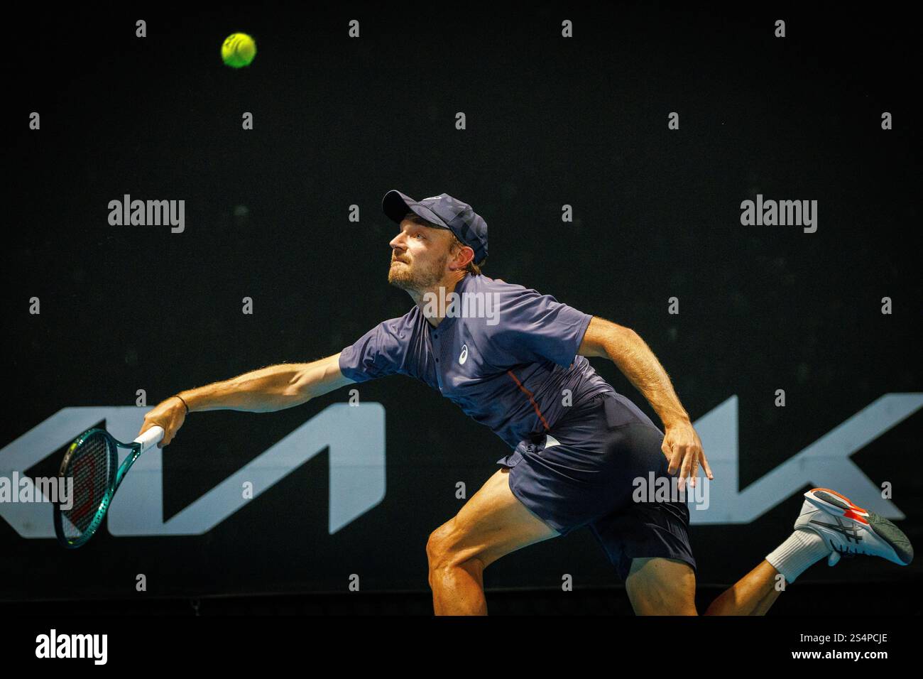 Melbourne, Australia. 13th Jan, 2025. Belgian David Goffin pictured in ...