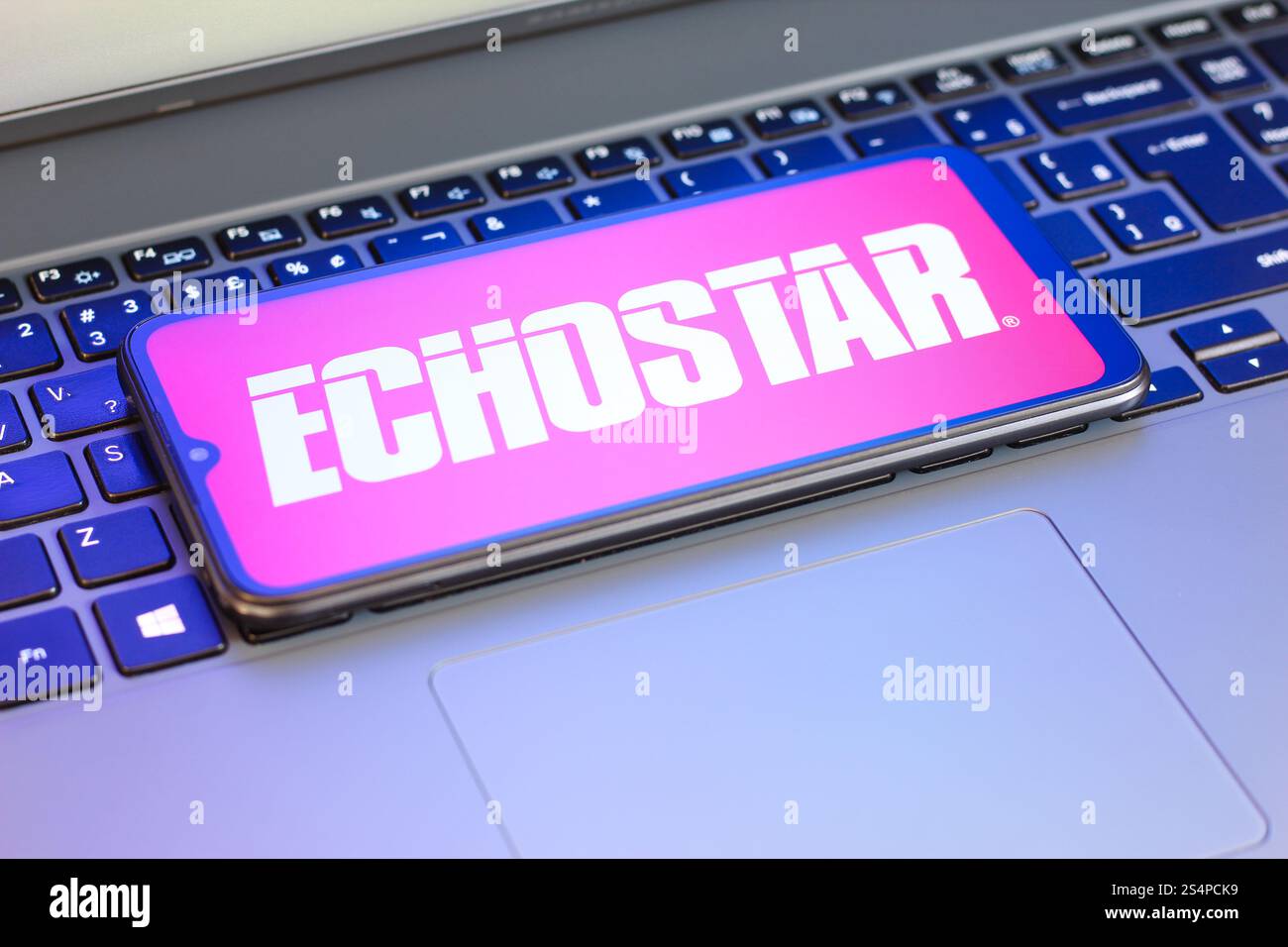 Canada. 13th Jan, 2025. In this photo illustration, the EchoStar ...