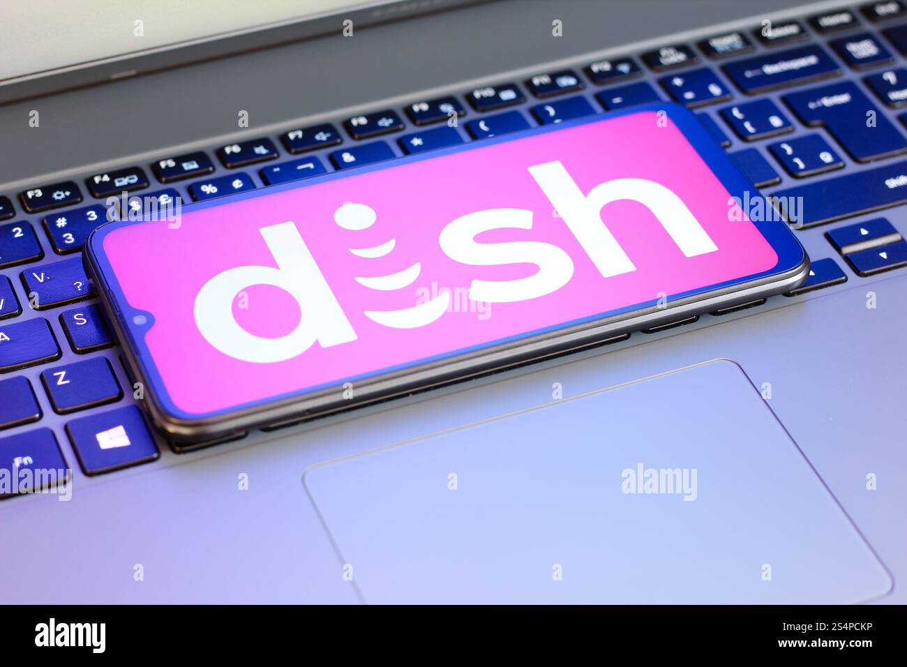 Canada. 13th Jan, 2025. In this photo illustration, the Dish Network ...