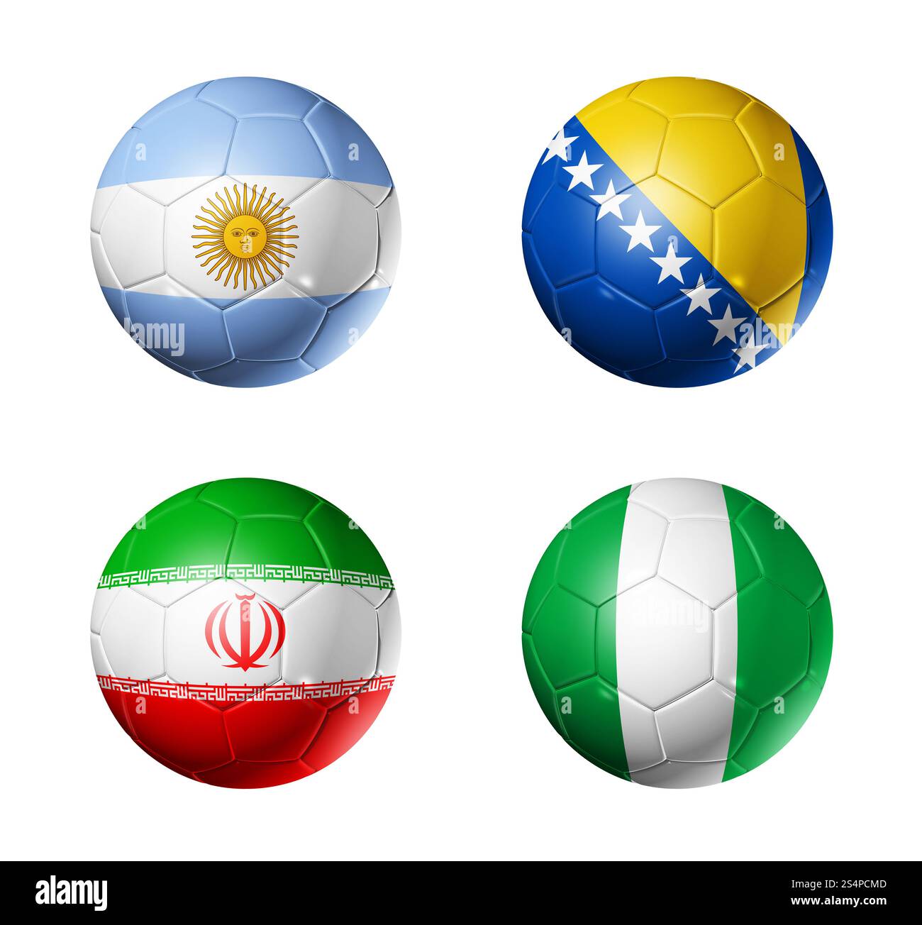 Soccer balls with group f teams flags hi-res stock photography and ...