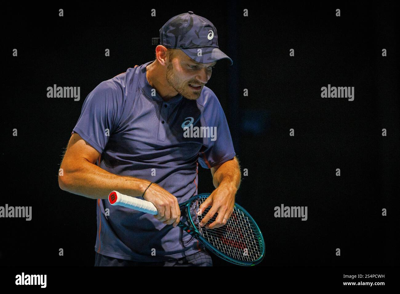 Melbourne, Australia. 13th Jan, 2025. Belgian David Goffin pictured in ...