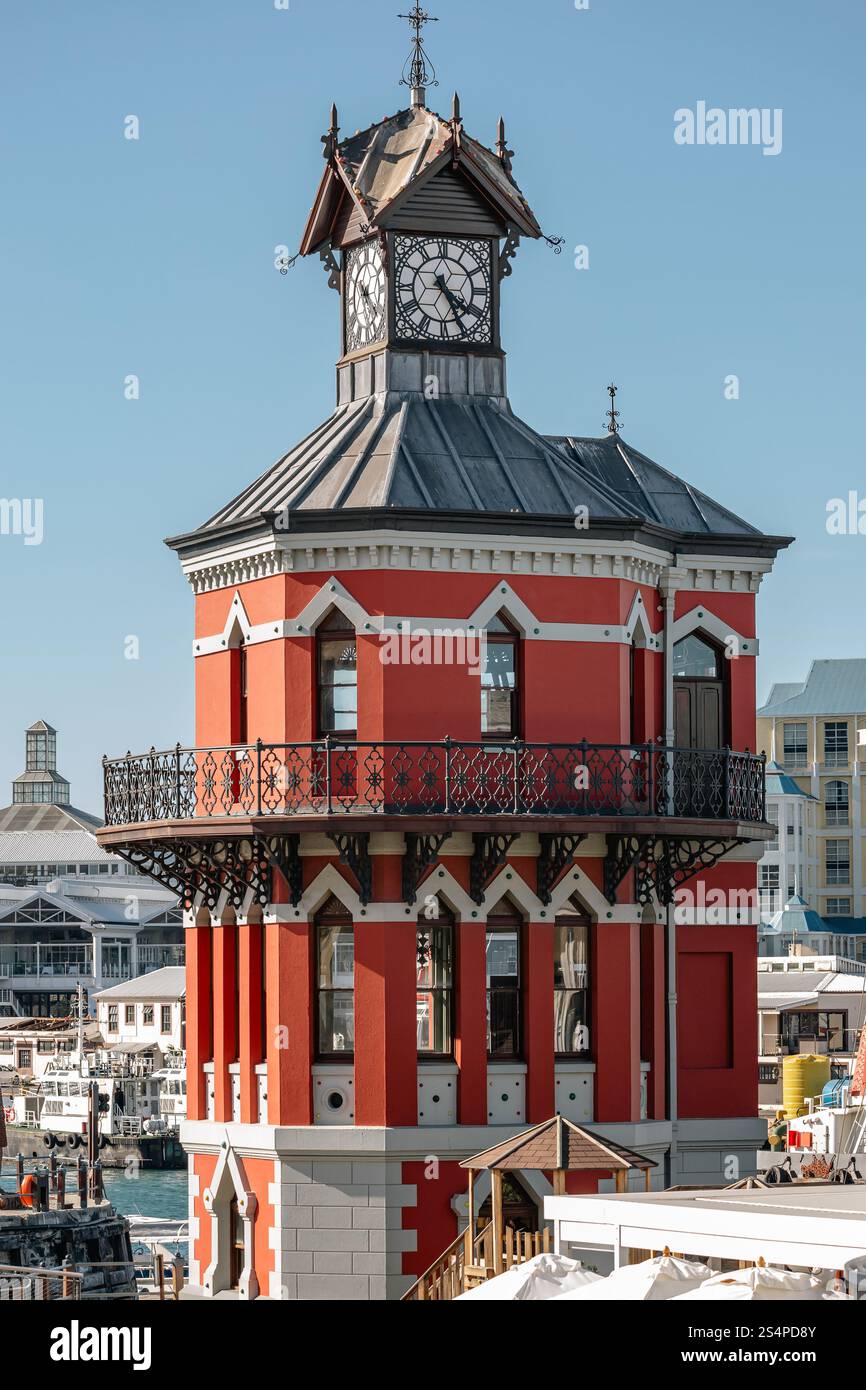 City landmark Clock Tower Waterfront, Historical monument. The evening ...