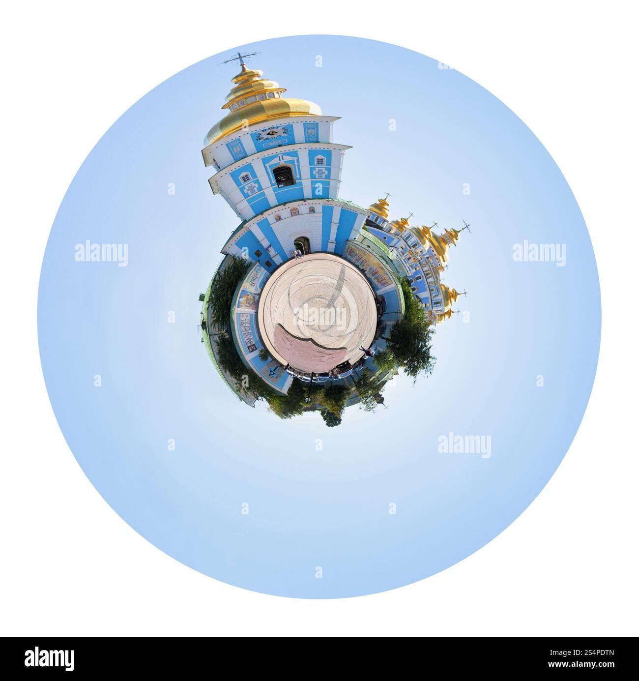 little planet - spherical panoramic view of St. Michael Golden-Domed ...