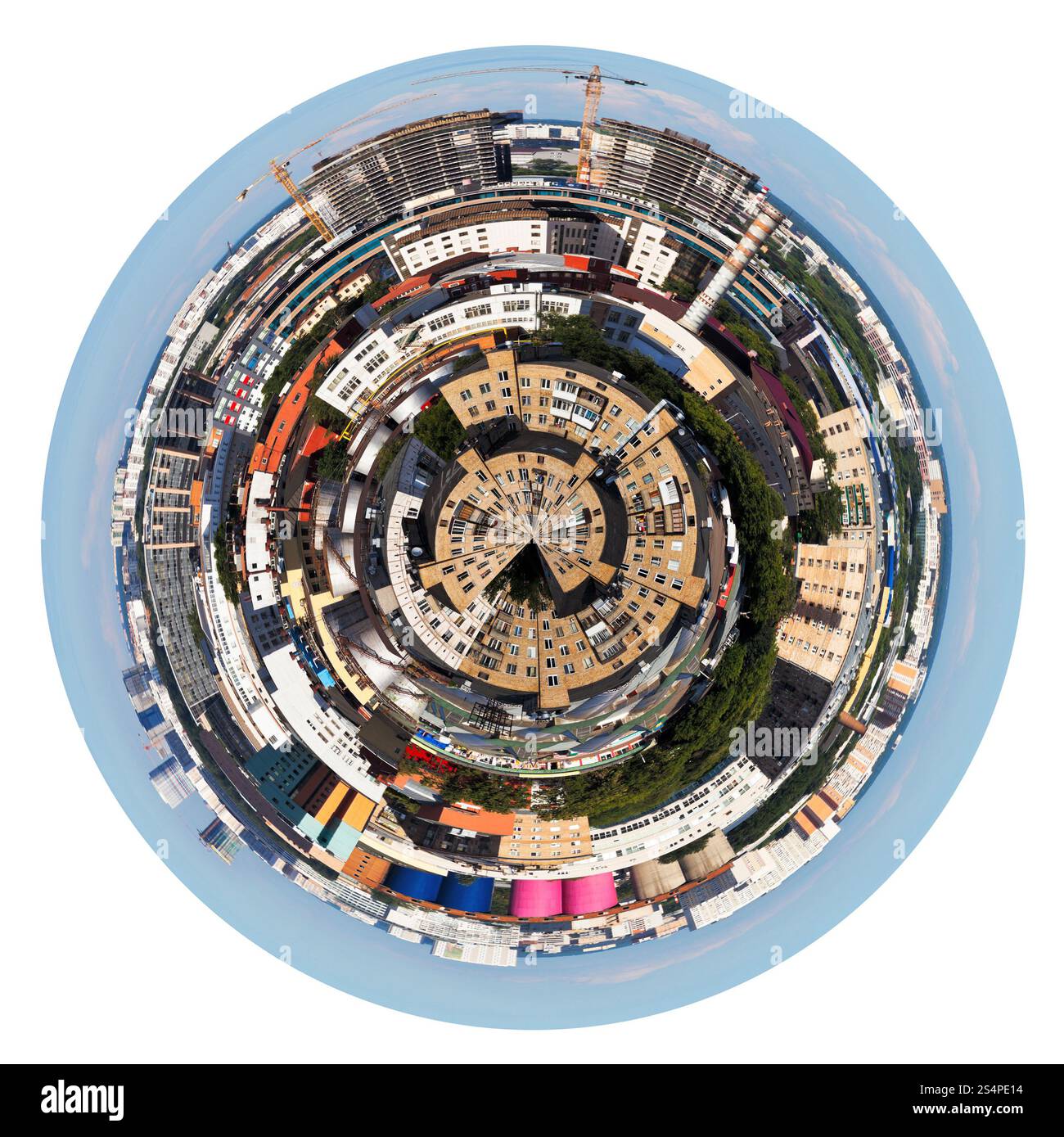 Panoramic view in town Cut Out Stock Images & Pictures - Alamy