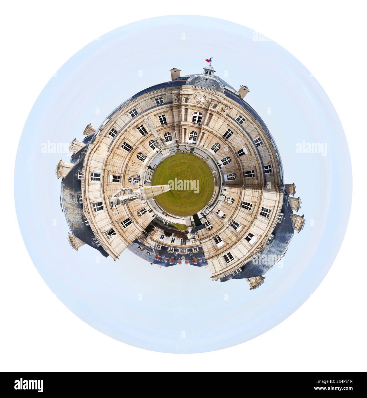 little planet - urban spherical view of Luxembourg Palace in Paris ...