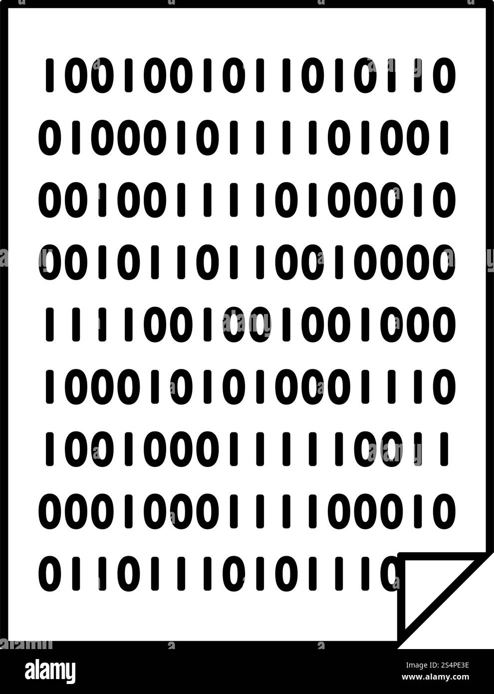 Sheet With Binary Code Icon. Outline Simple Design. Vector Illustration ...