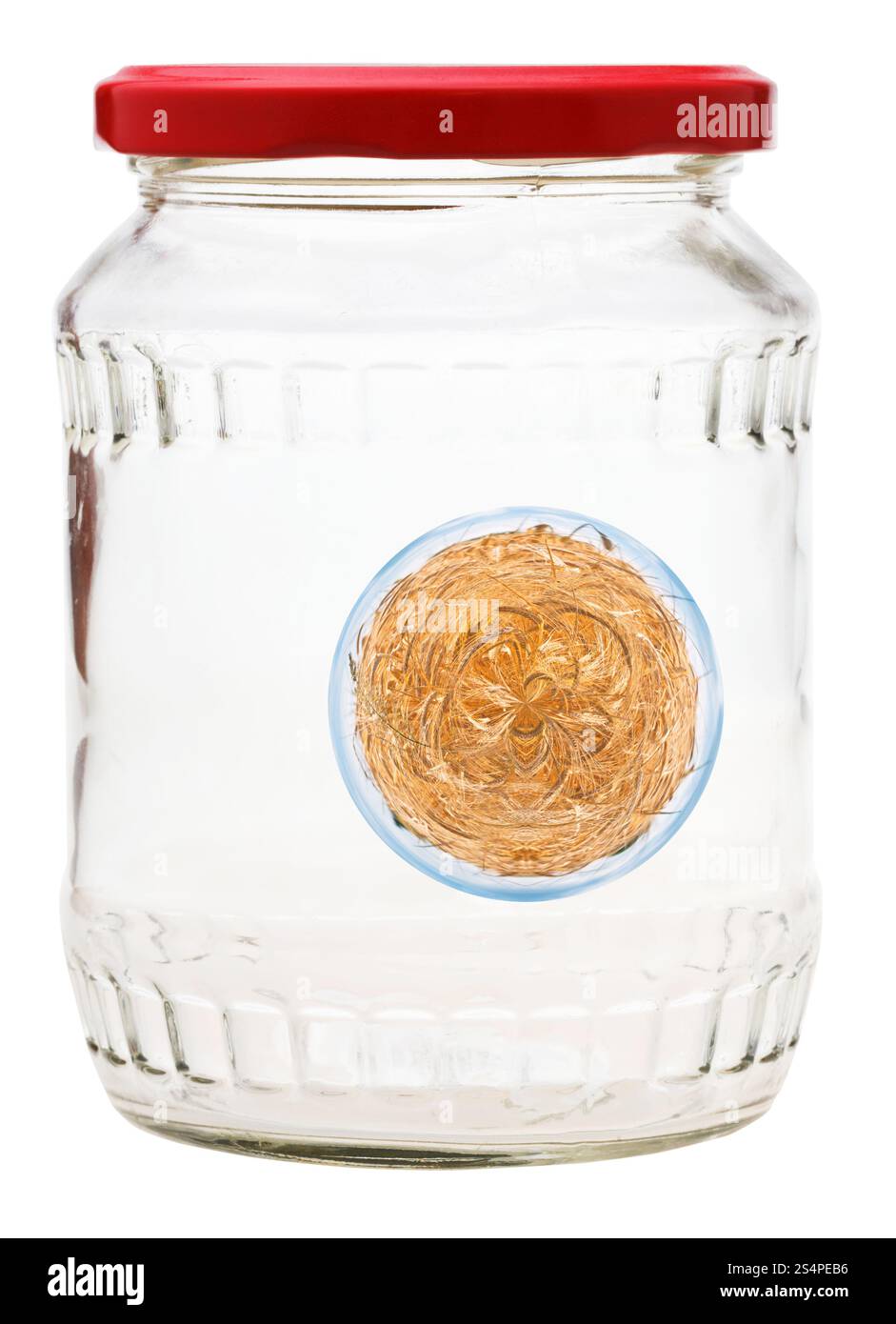 little wheat planet preserved in closed glass jar Stock Photo - Alamy